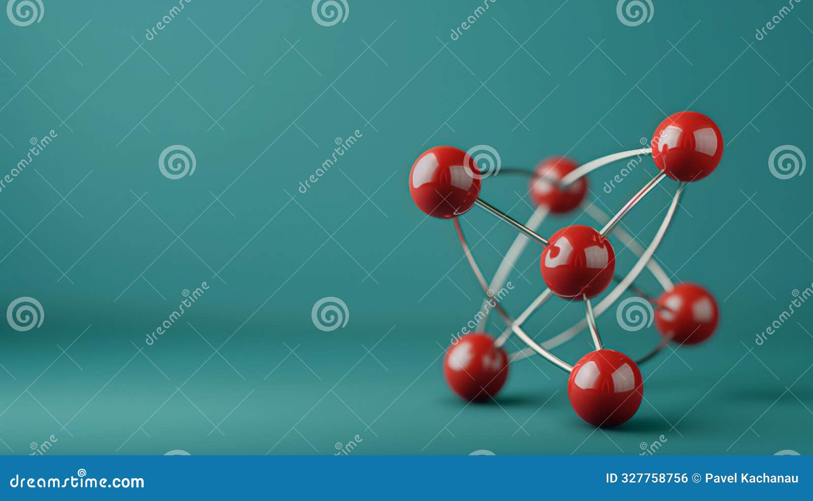 A Simple Model Of An Atomic Structure With Red Spheres Connected By ...