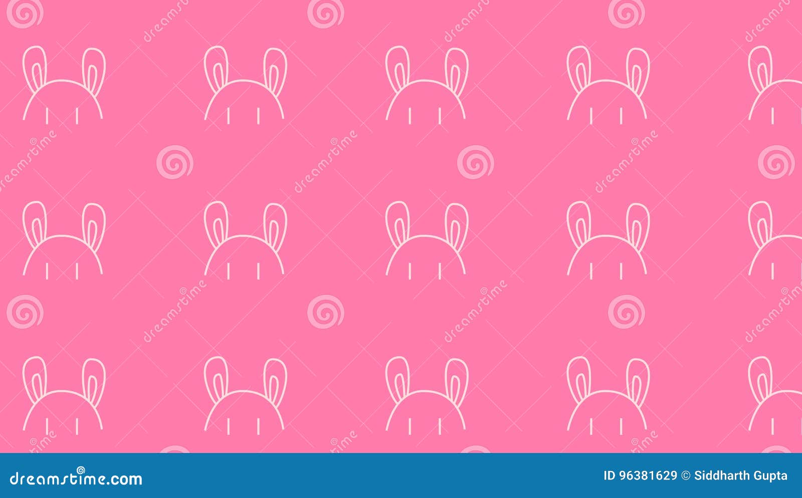 Simple Modern Abstract Blue Connected Rabbit Head Pattern Stock Vector ...