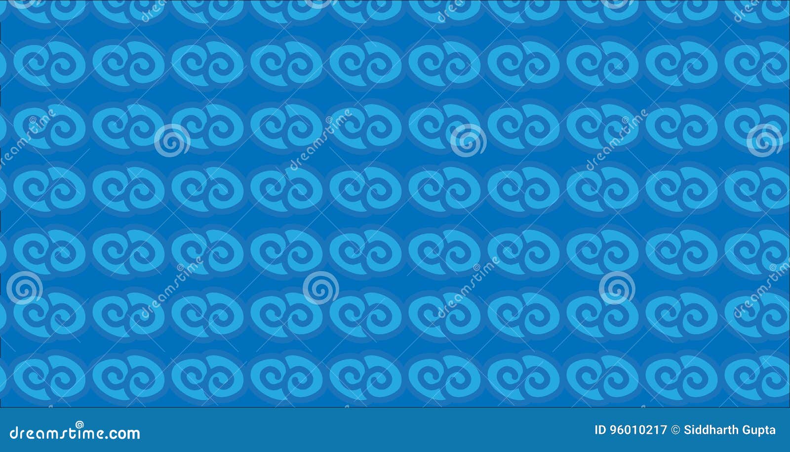 Simple Modern Abstract Blue Hawaiian Wave Tribal Pattern Stock Vector ...