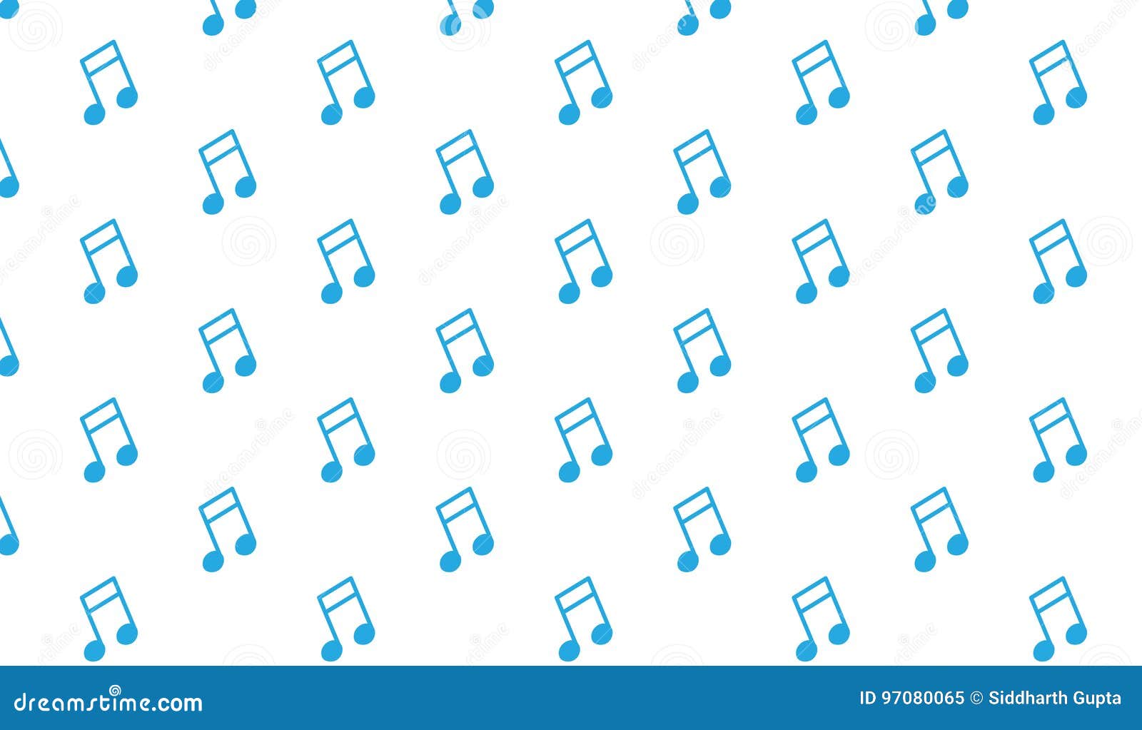 Simple Modern Abstract Blue Music Notes Pattern Stock Vector ...