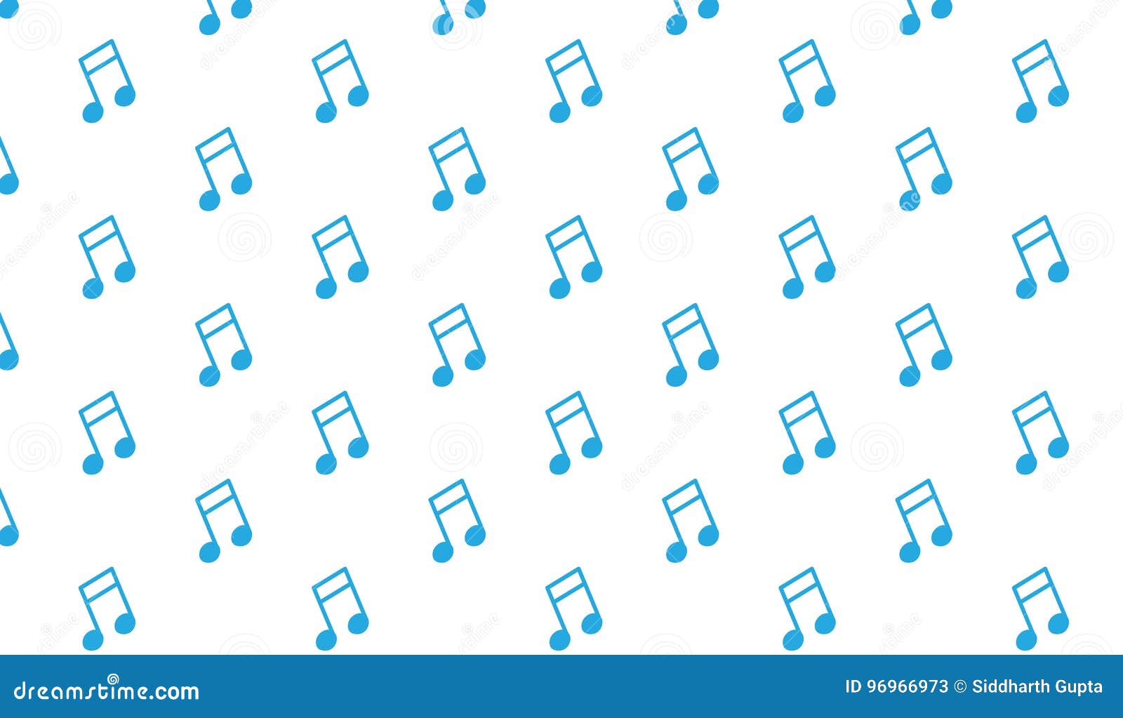 Simple Modern Abstract Blue Musical Notes Pattern Stock Vector ...