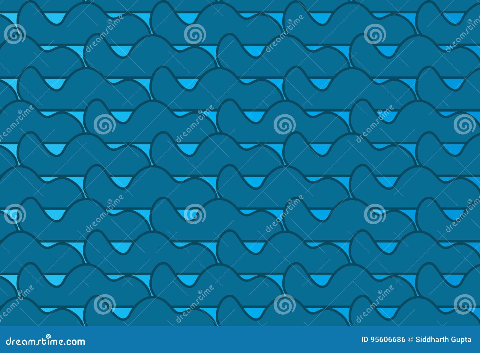 Simple Modern Abstract Blue Waves Pattern Stock Vector - Illustration ...