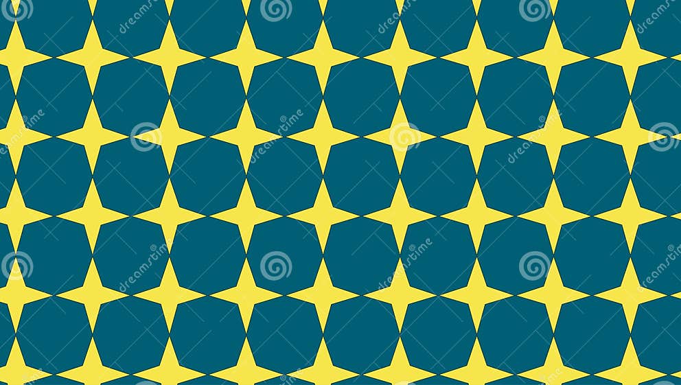 Simple Modern Abstract Blue and Yellow Star Pattern Stock Vector ...