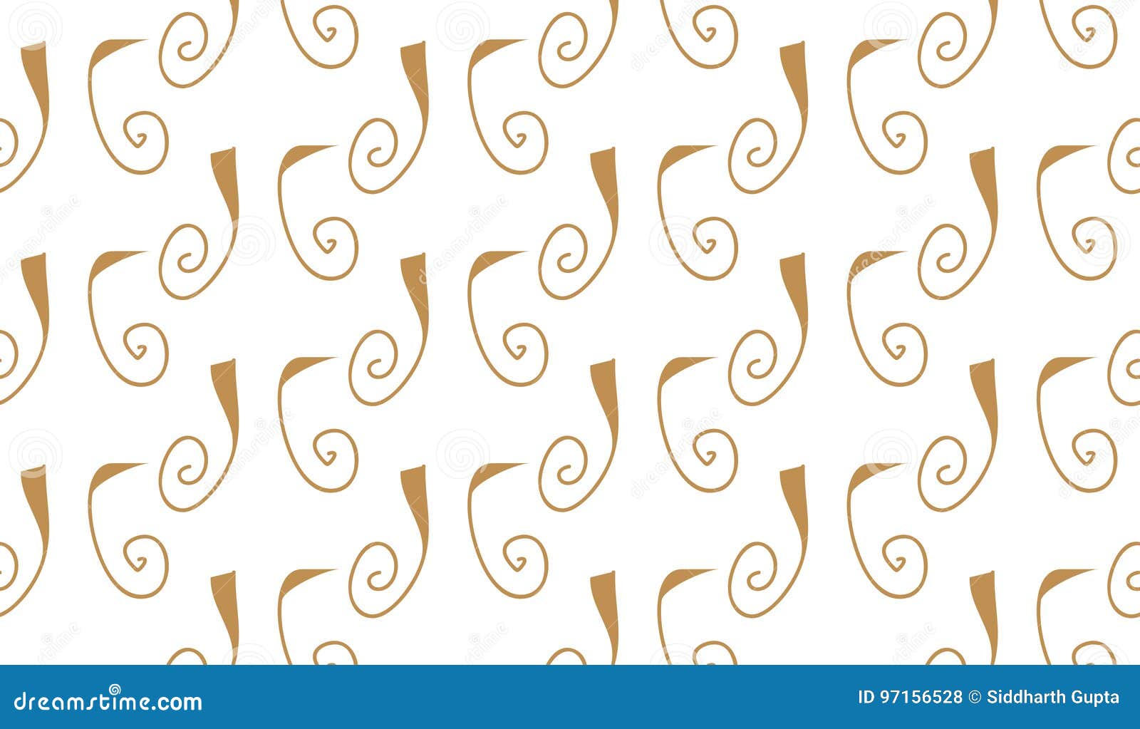 Simple Modern Abstract Brown Curly Lines Pattern Stock Vector ...