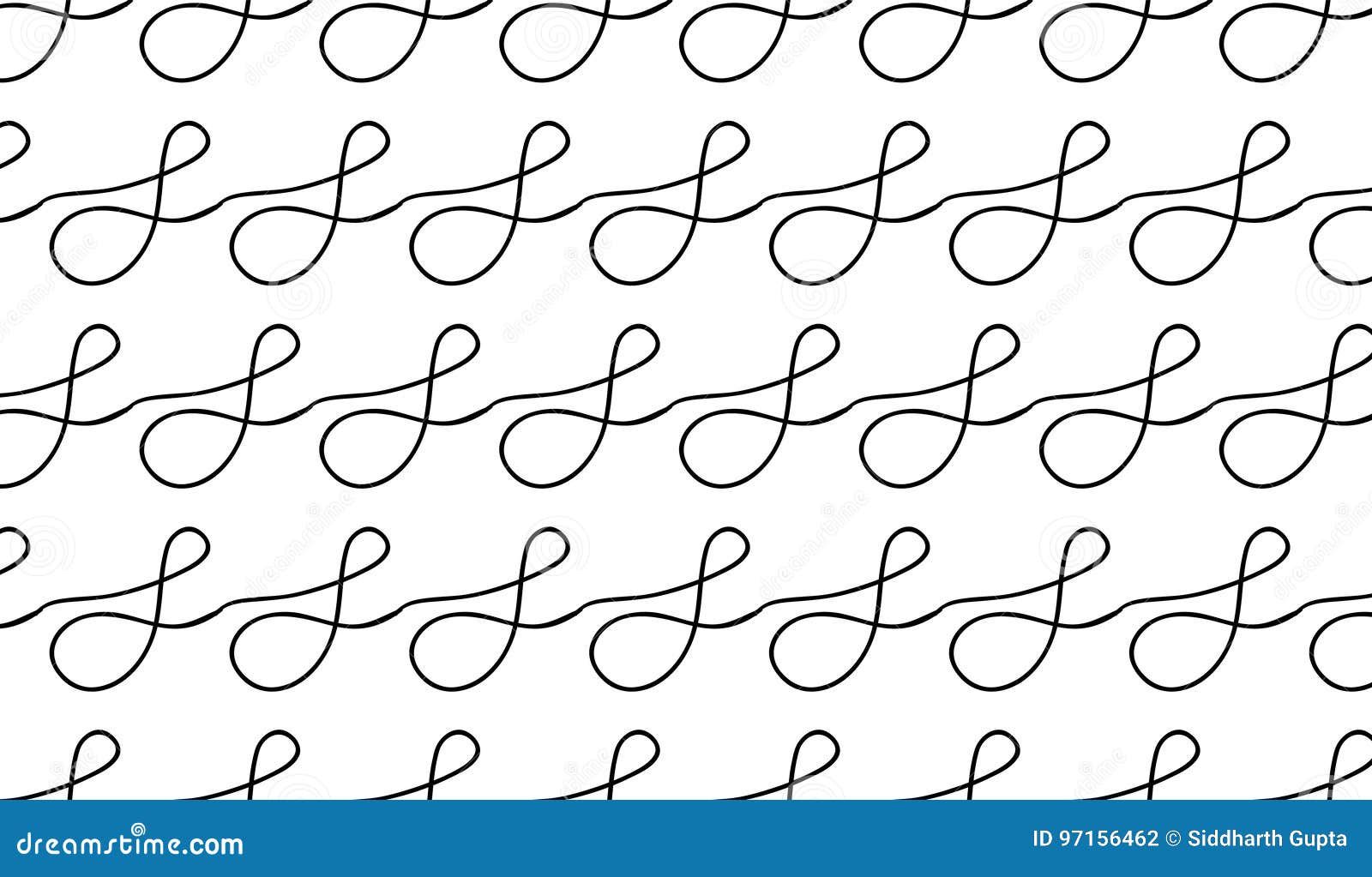 Simple Modern Abstract Monochrome Curly Lines Pattern Stock Vector ...