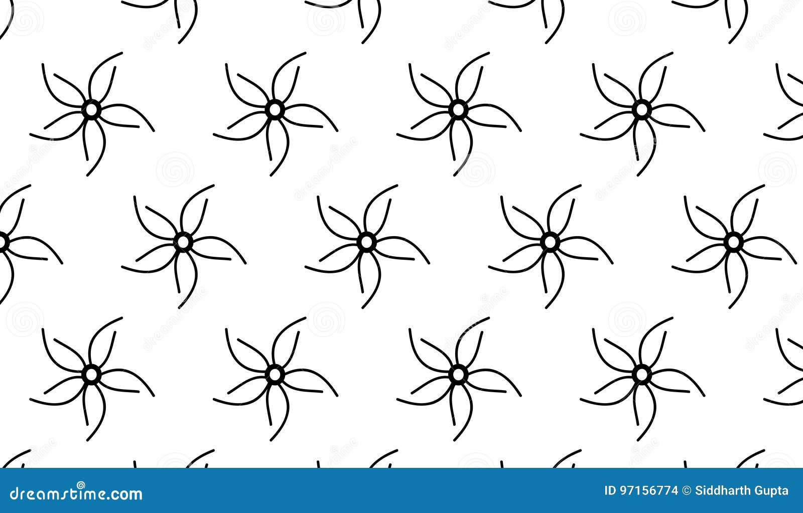 Simple Modern Abstract Monochrome Flower Pattern Stock Vector ...