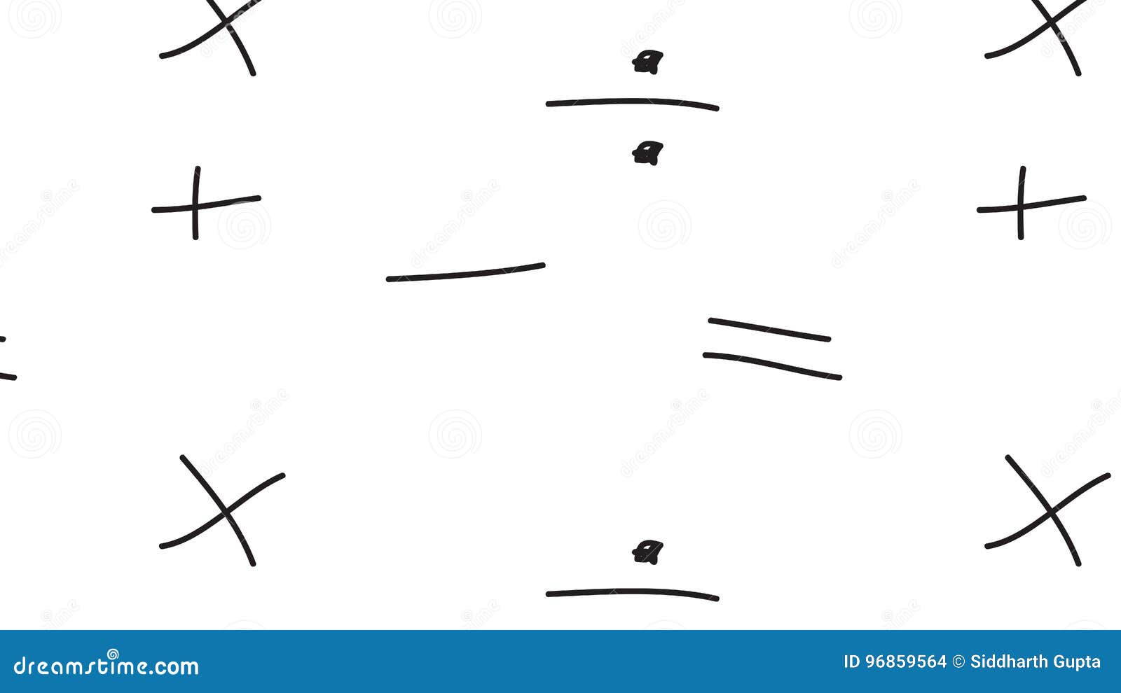 Simple Modern Abstract Monochrome Math Sign Pattern Stock Vector ...