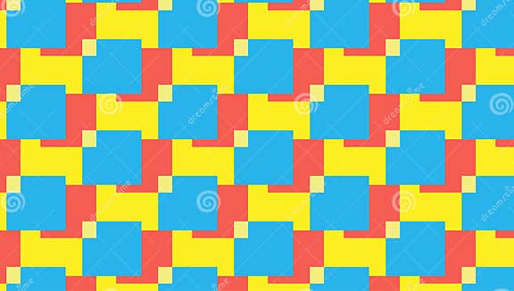 Simple Modern Abstract Red Yellow and Cyan Checkered Pattern Stock ...