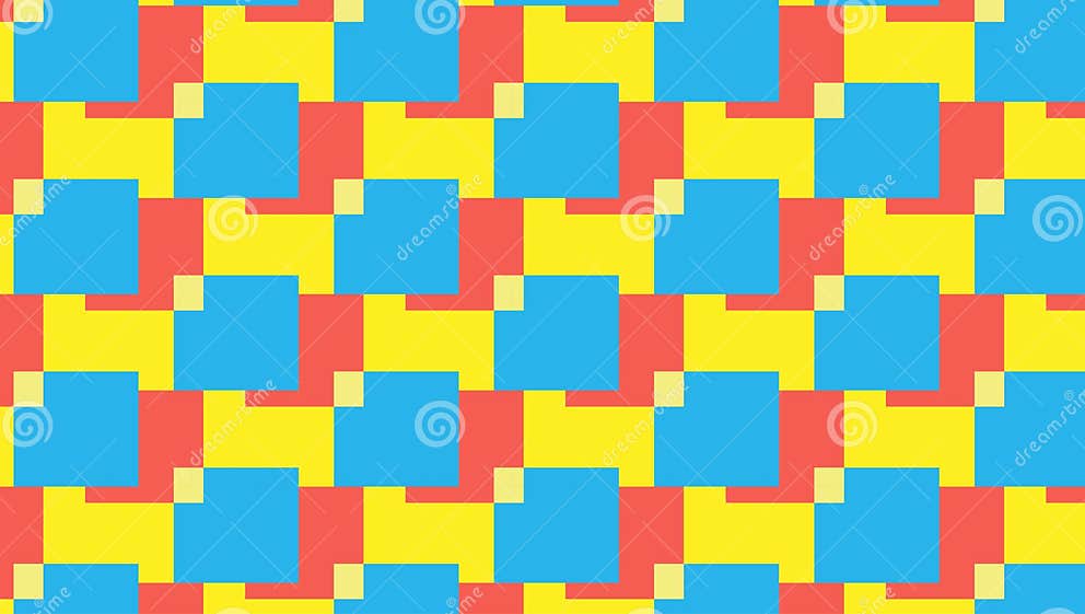 Simple Modern Abstract Red Yellow and Cyan Checkered Pattern Stock ...