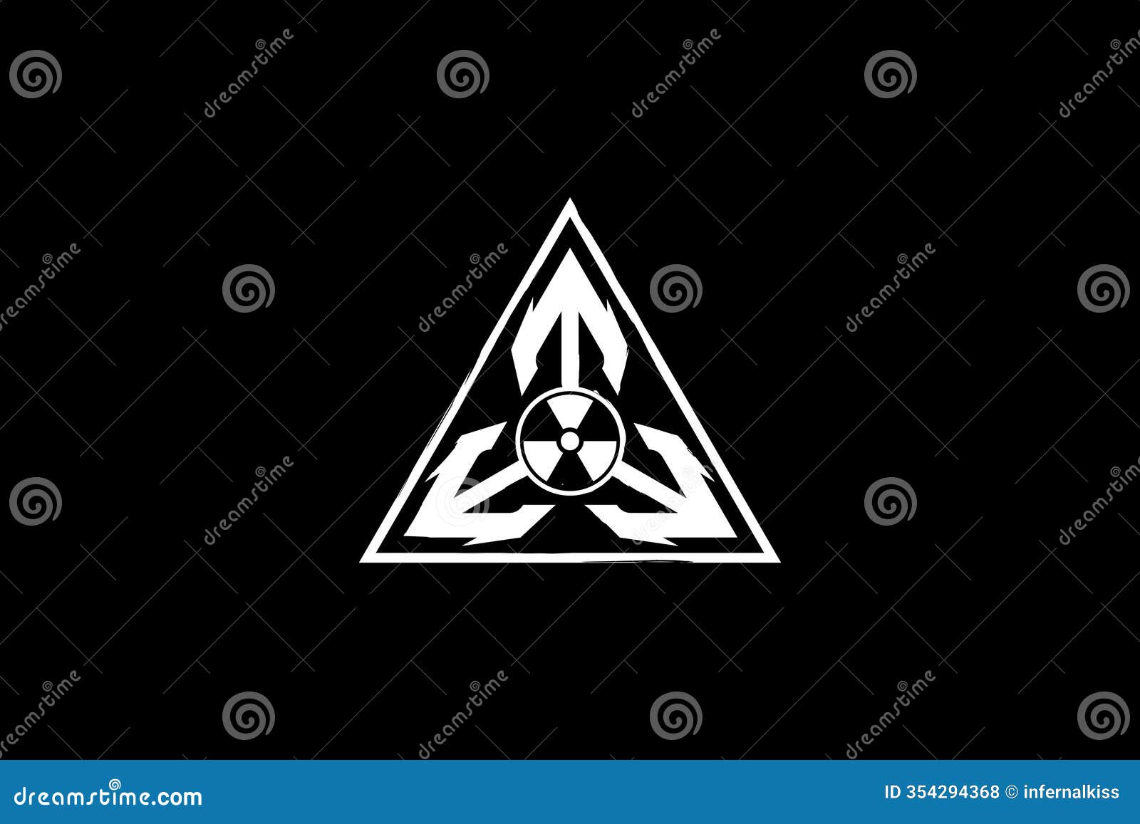 Simple and Modern Abstract Triangle with Nuclear Symbol Vector Logo ...