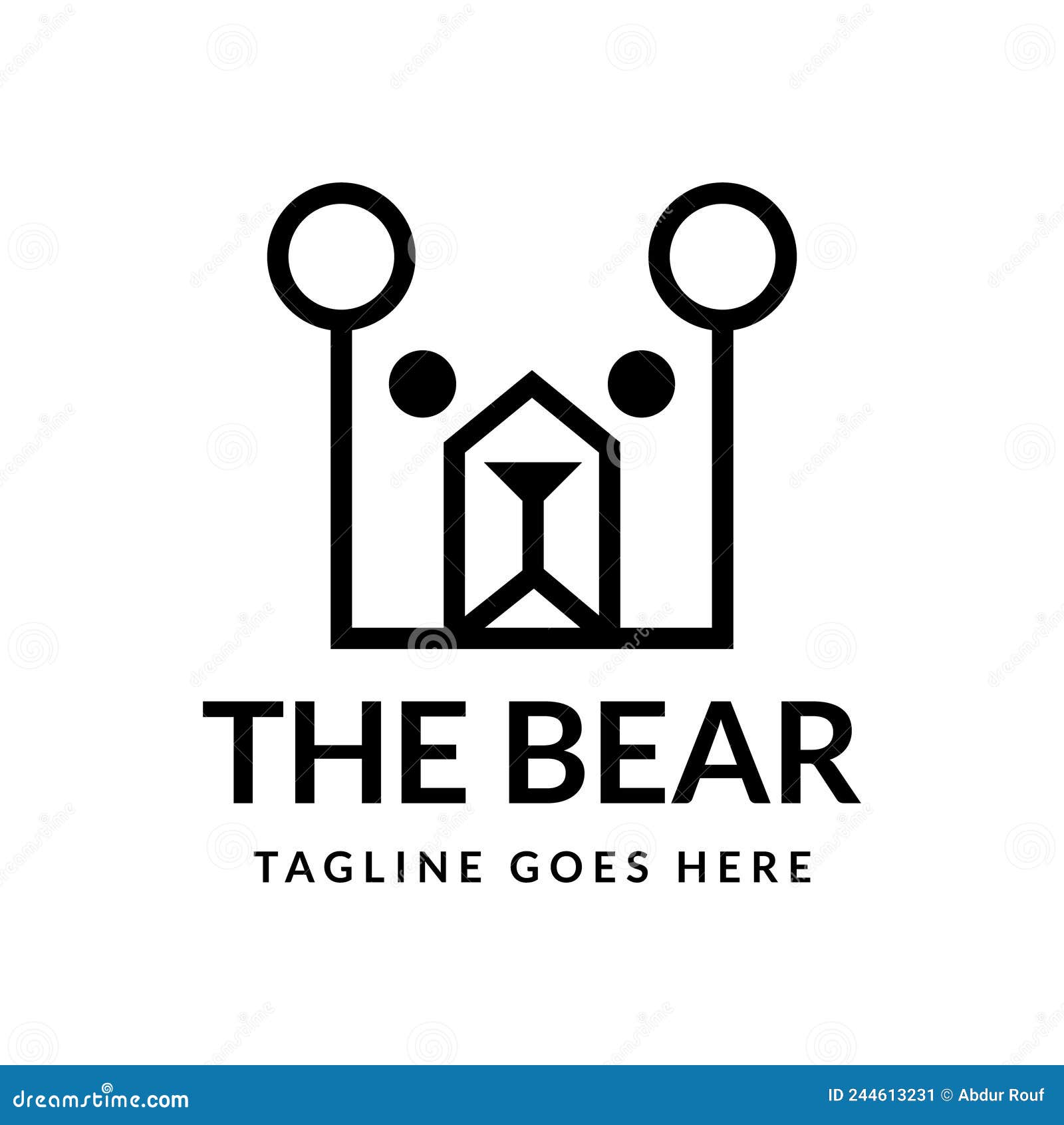 Simple bear logo design stock vector. Illustration of design - 244613231