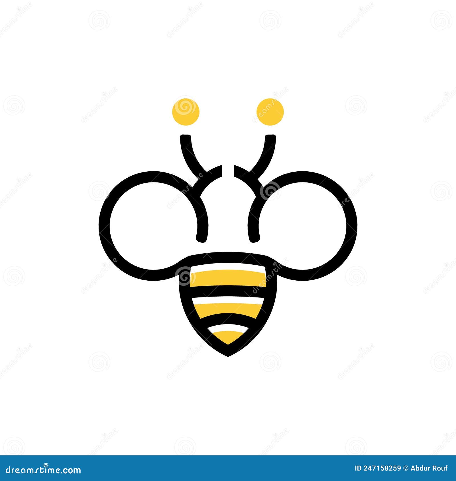 Simple bee logo design stock vector. Illustration of flower - 247158259