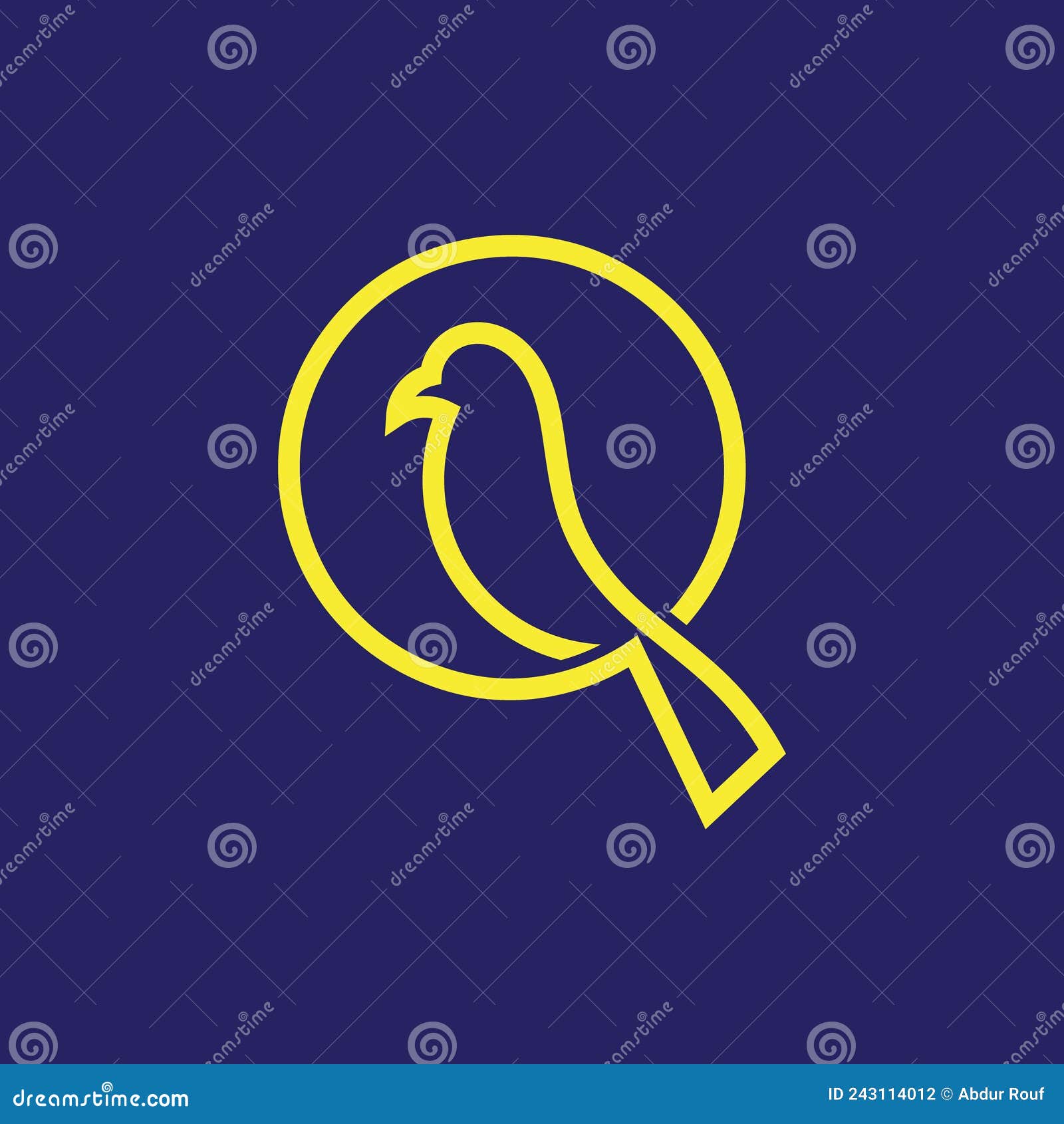 Bird on circle logo design stock vector. Illustration of identity ...