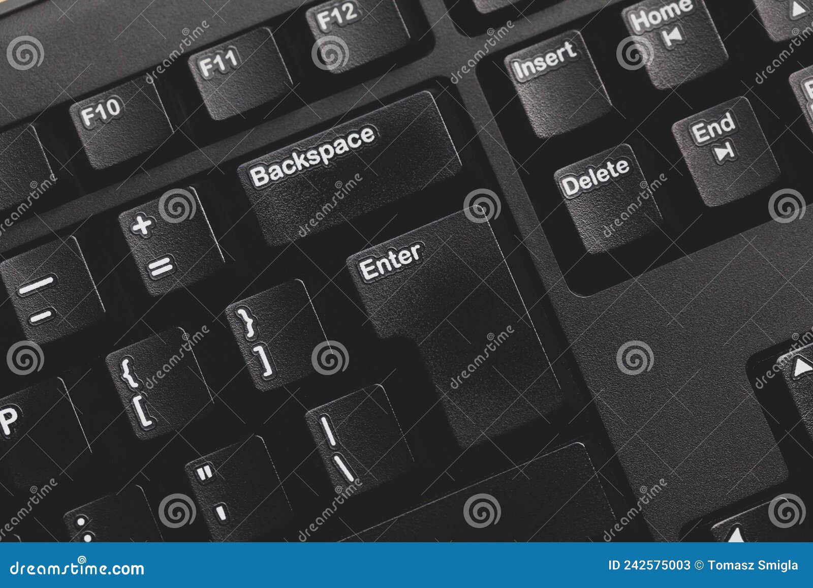 Simple Modern Black Dark Grey Matte Computer Keyboard Keys Detail ...