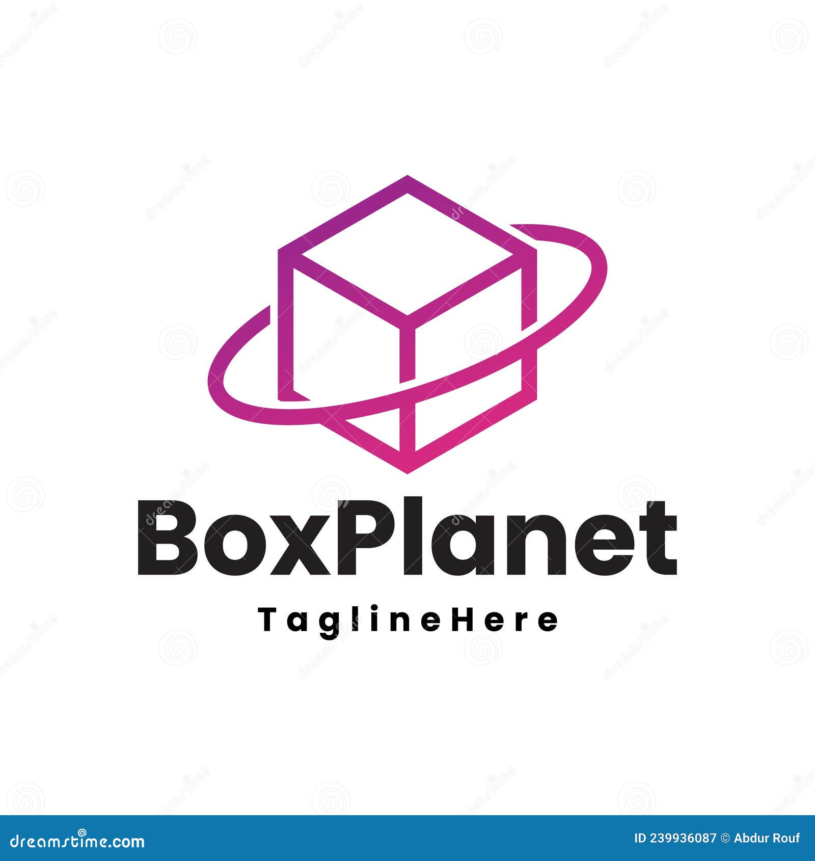 Modern Box Planet Logo Design Stock Vector - Illustration of ...