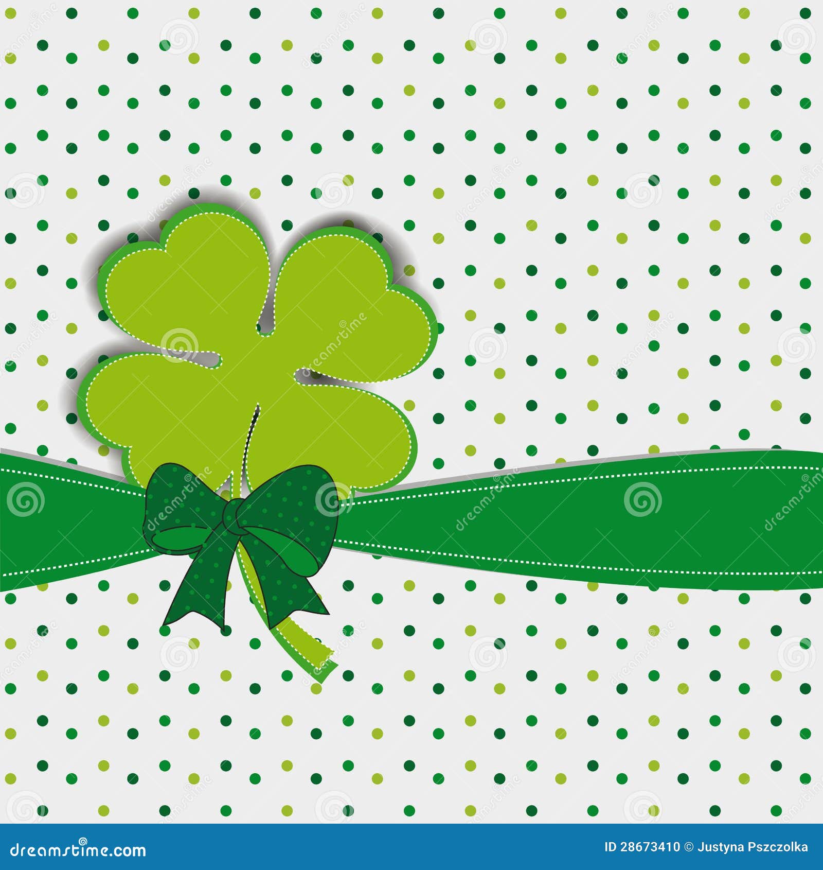 Simple Modern Card with Four-leaf Clover Stock Illustration ...