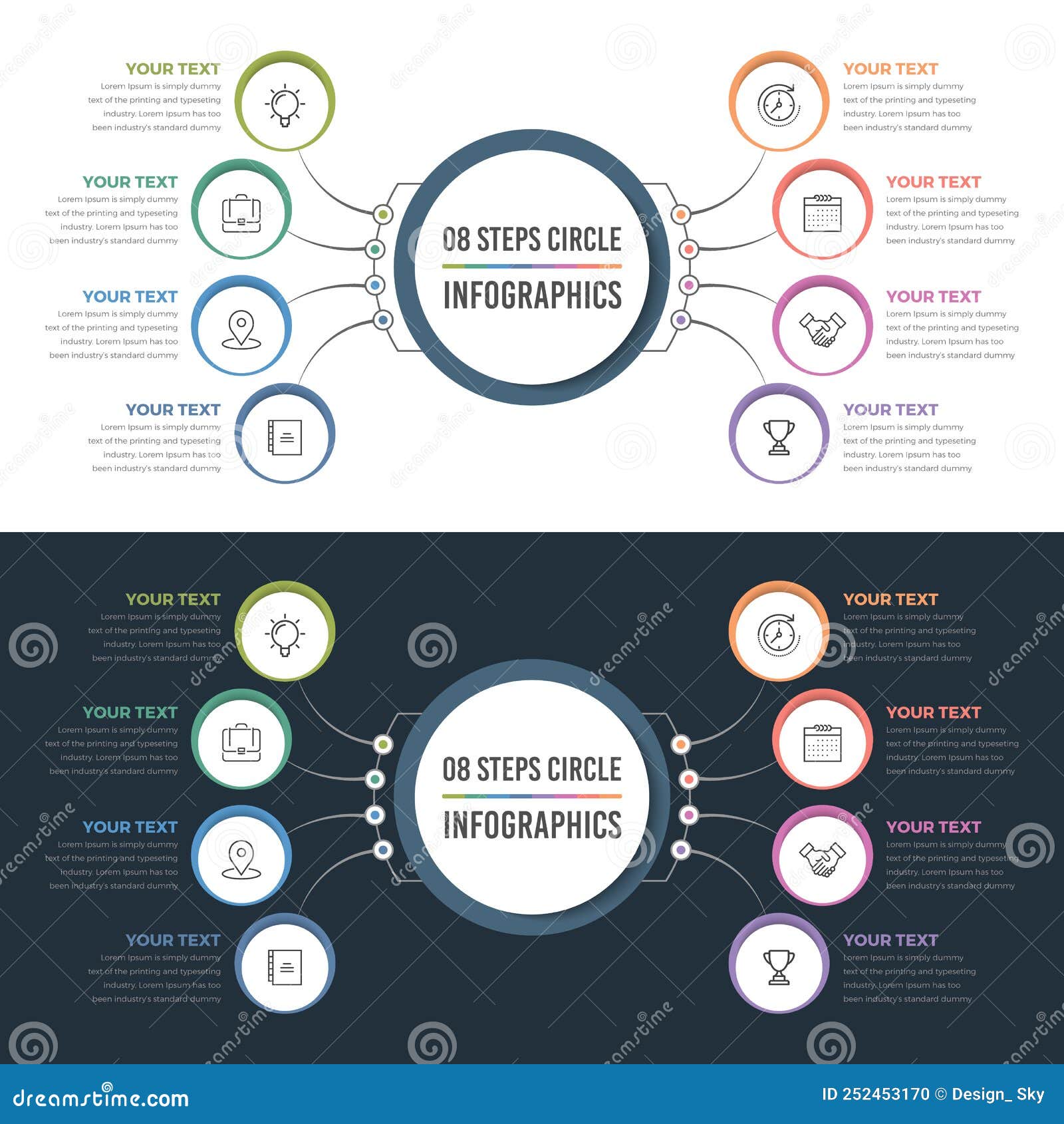 Simple Modern Circle Infographics Template Stock Illustration ...