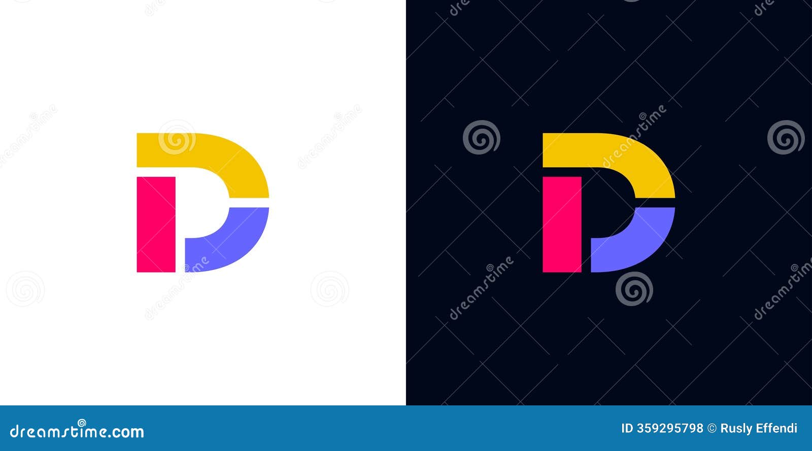 Simple and Colorful D Logo Design Stock Illustration - Illustration of ...