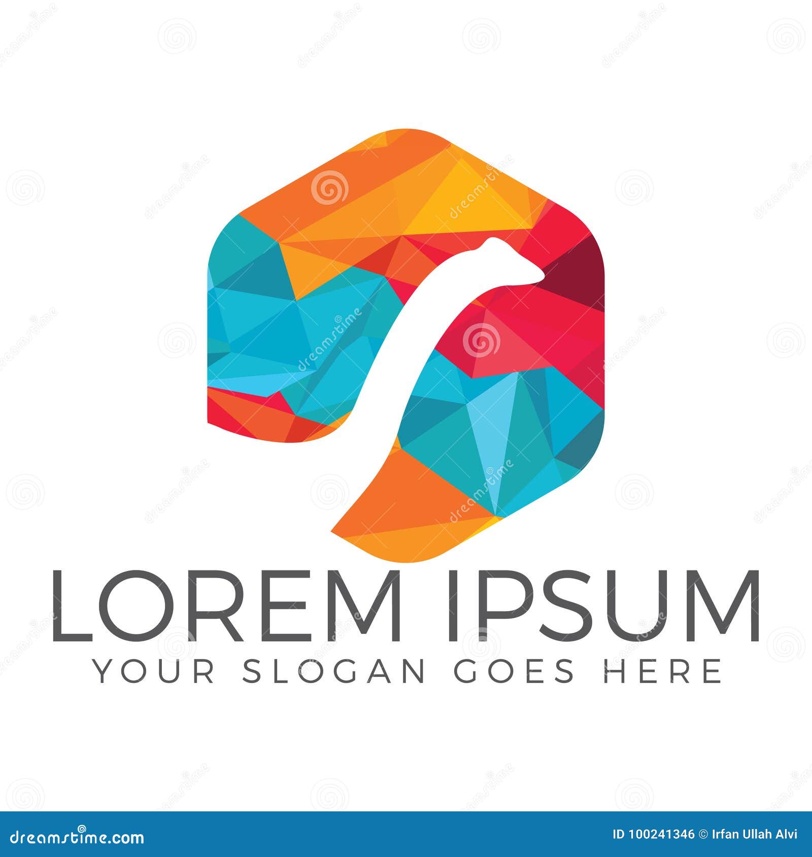 Simple Modern Dinosaur Logo Design. Stock Illustration - Illustration ...