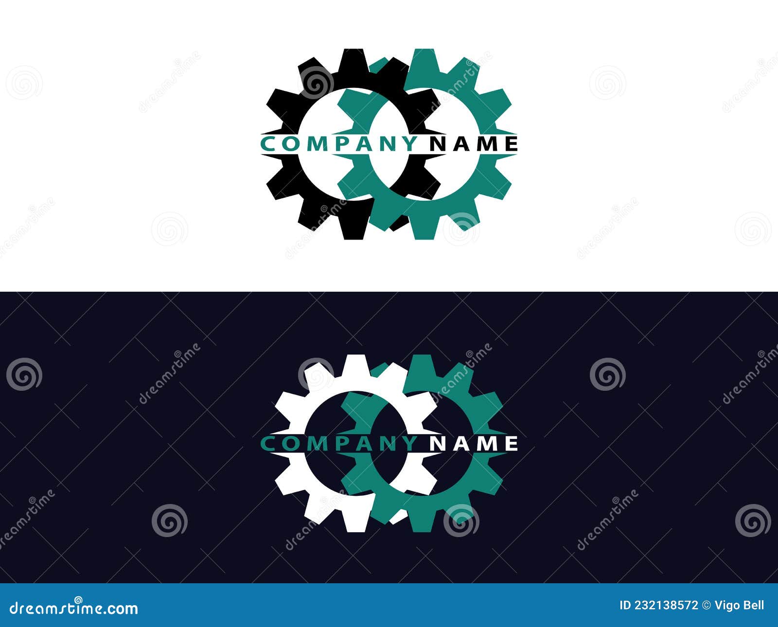 Simple and Modern Double Gear Logo Stock Vector - Illustration of ...