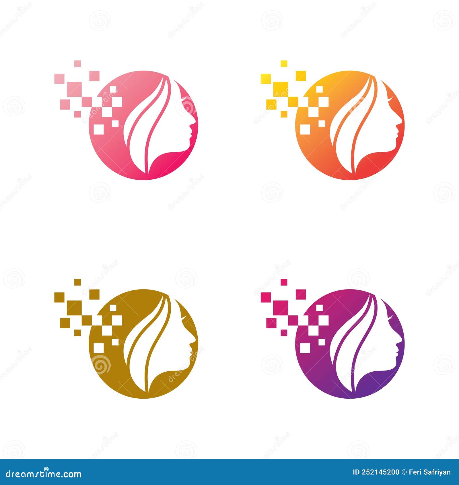 Salon logo vector icon set stock illustration. Illustration of logotype ...