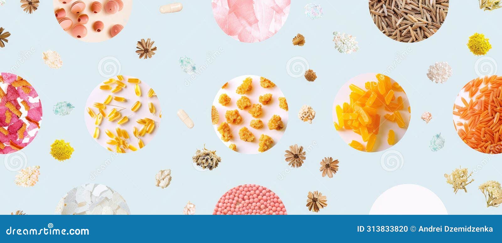 Simple Modern Elements with Probiotic Bacteria Types in Circle Shape ...