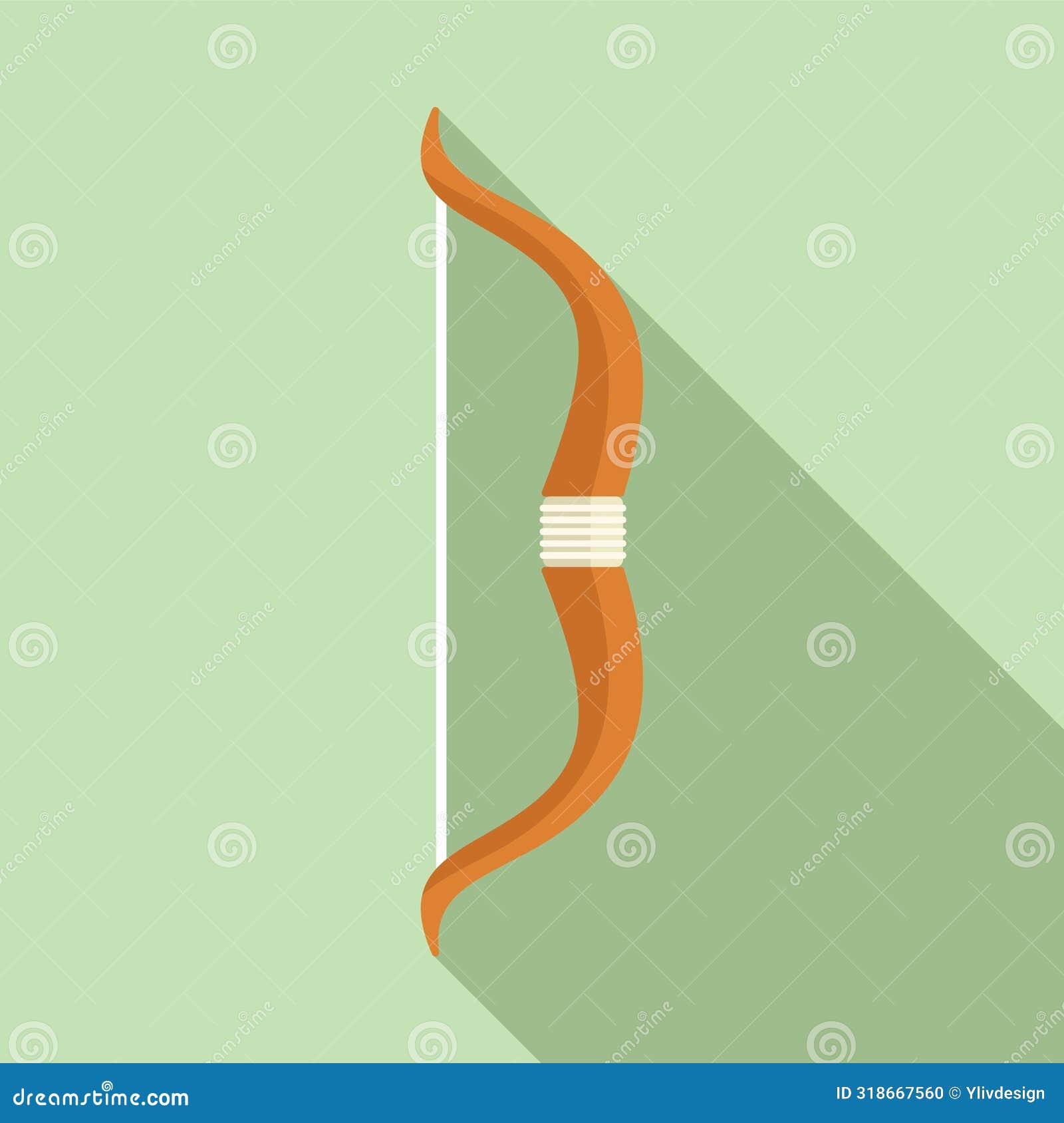 Flat Design Vector Illustration of Archery Bow Stock Illustration ...