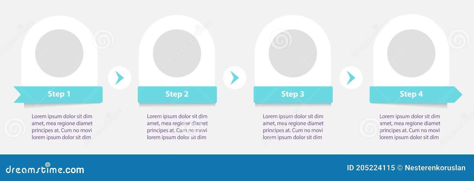 Simple Modern Flowchart with Headers Vector Infographic Template Stock ...