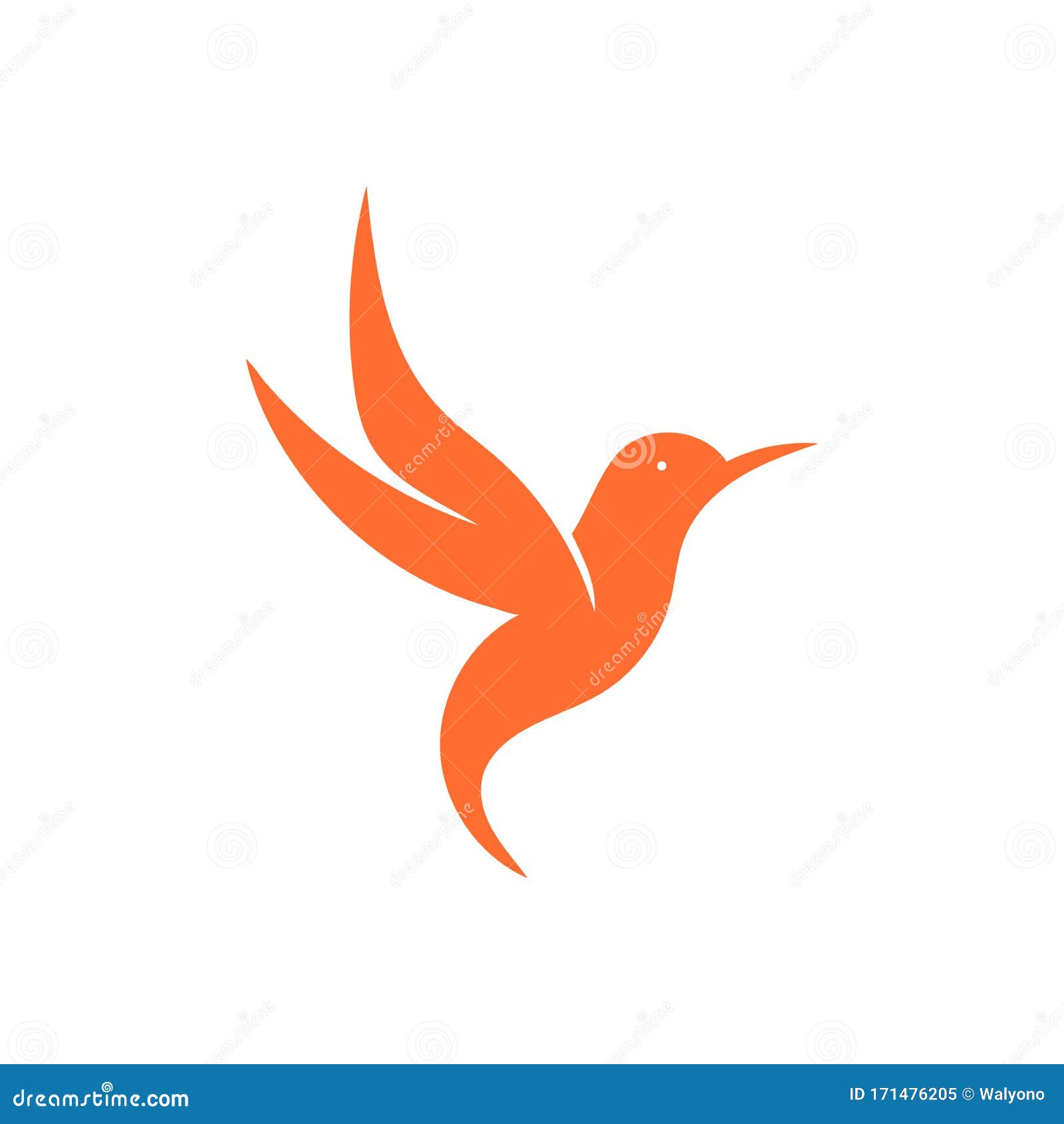 Simple Modern Flying Hummingbird Logo - Vector Illustration Stock ...