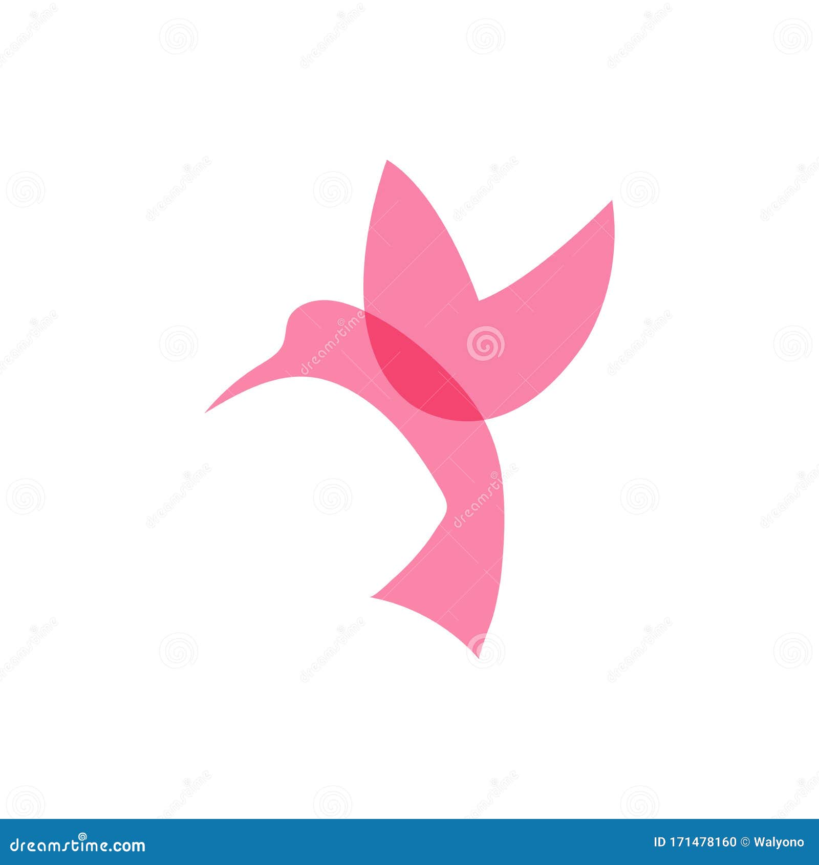 Simple Modern Flying Hummingbird Logo - Vector Illustration Stock ...