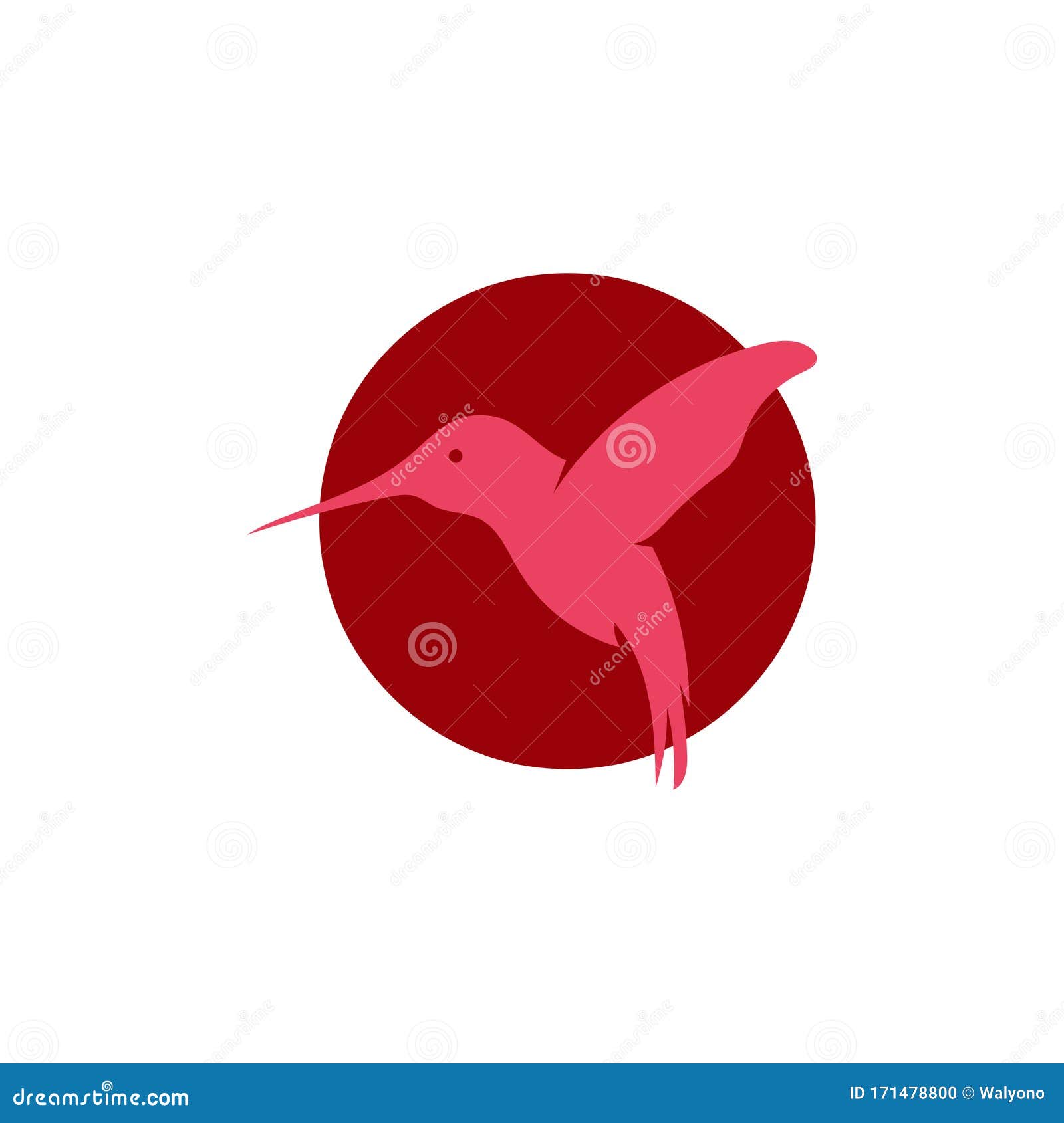 Simple Modern Flying Hummingbird Logo - Vector Illustration Stock ...