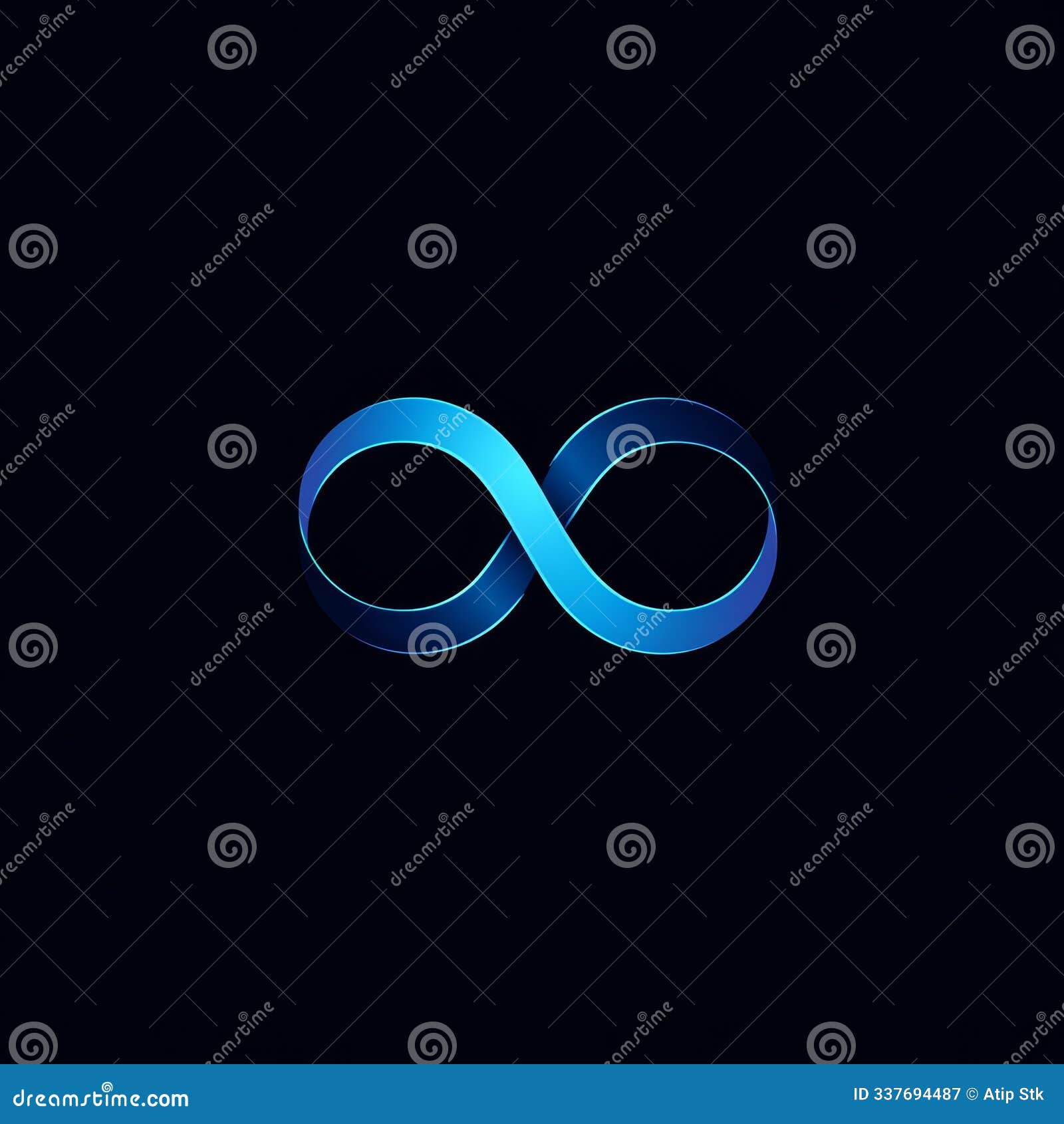 Blue Infinity Symbol on Black Background Stock Illustration ...