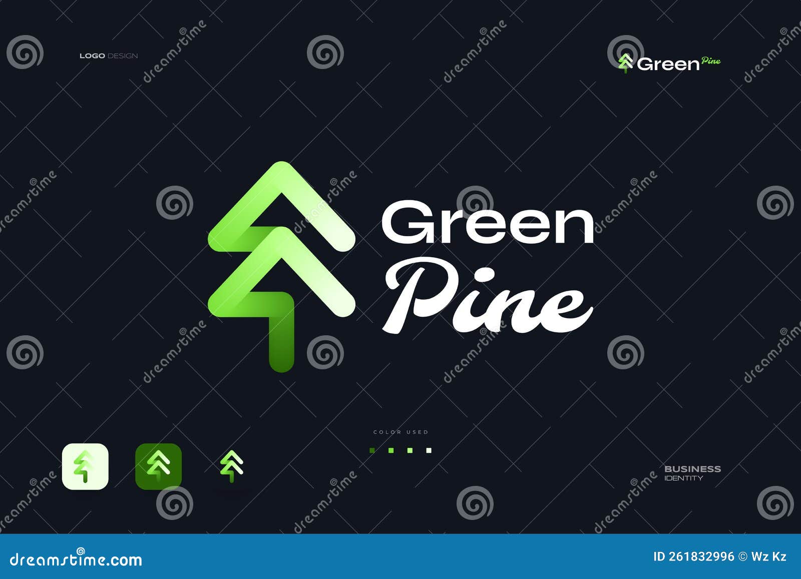 Simple and Modern Green Pine Logo. Pine Tree Icon or Symbol Stock ...