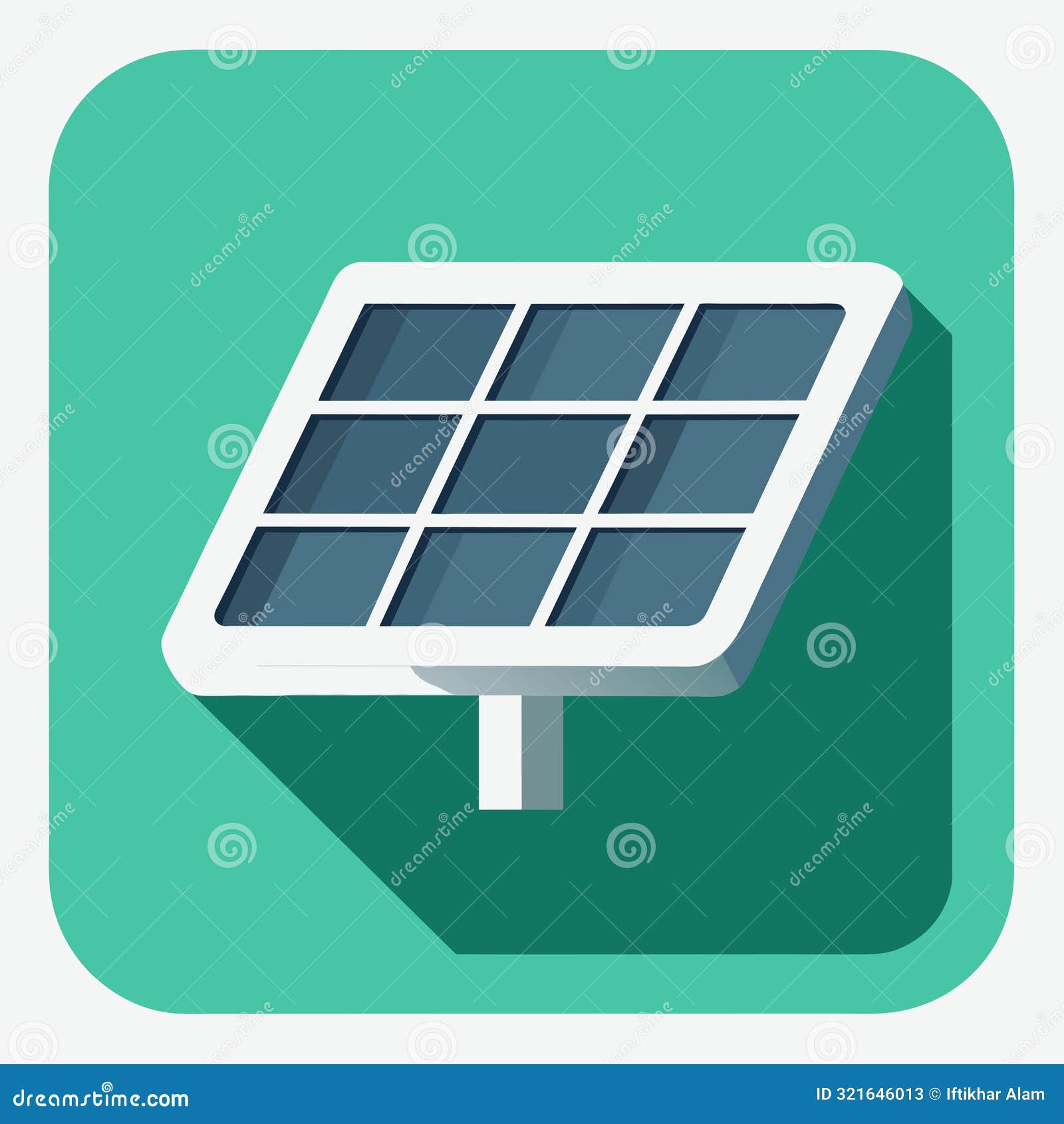 A Simple, Modern Icon Depicting a Solar Panel with Clean Lines and a ...