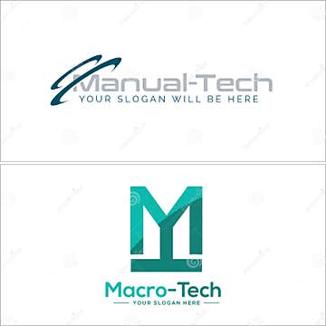 Simple Modern Initial Letter M Tech Vector Logo Design Template Stock ...