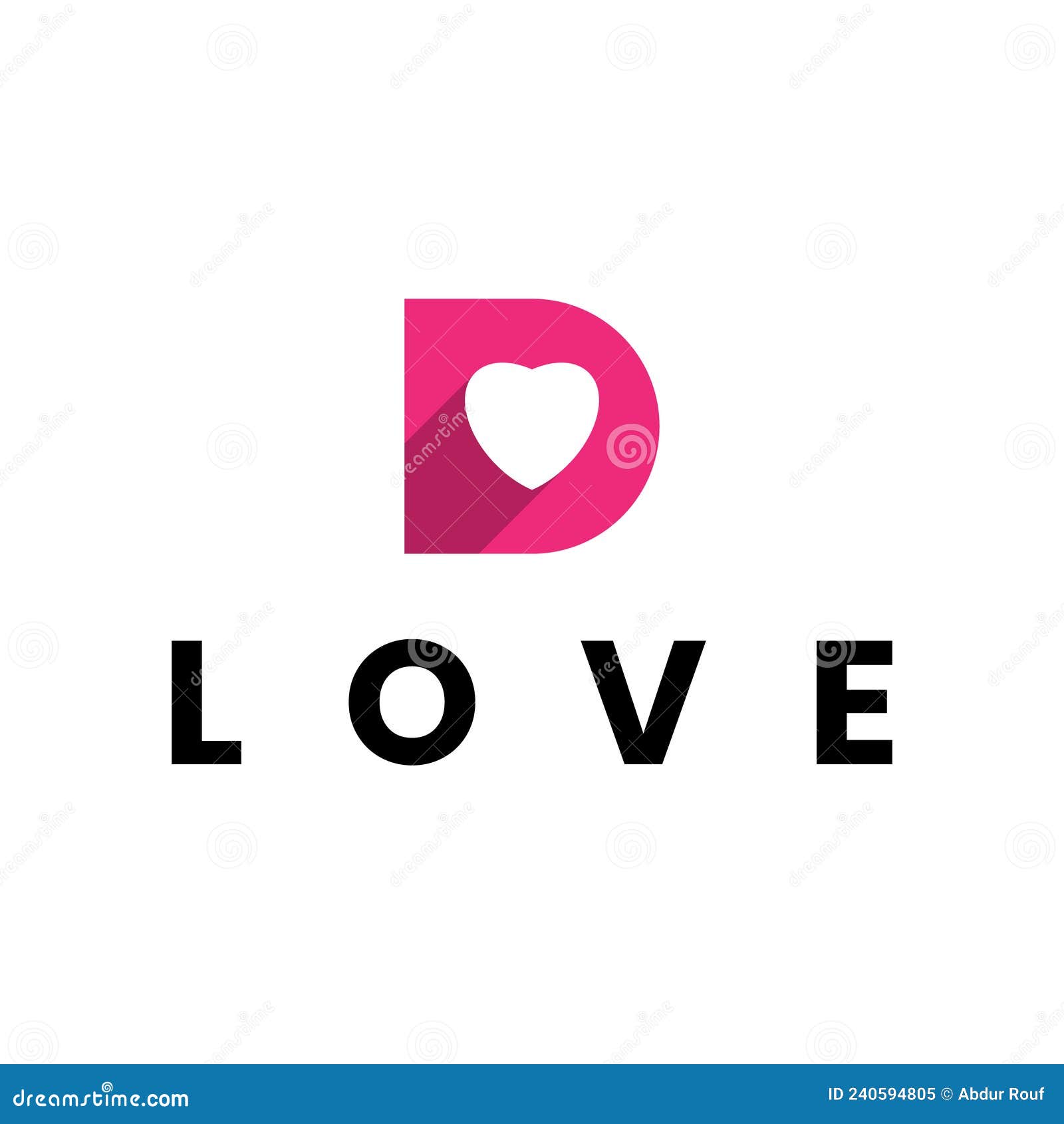 Letter D with Love Logo Design Stock Vector - Illustration of business ...