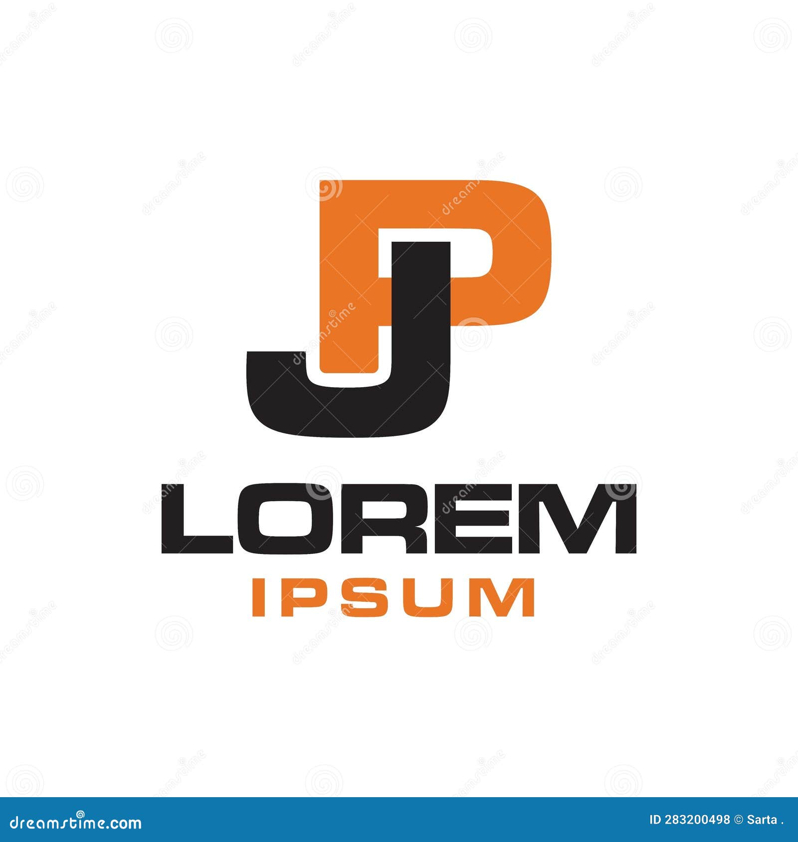 Simple Modern Letter JP Logo Template Stock Vector - Illustration of ...