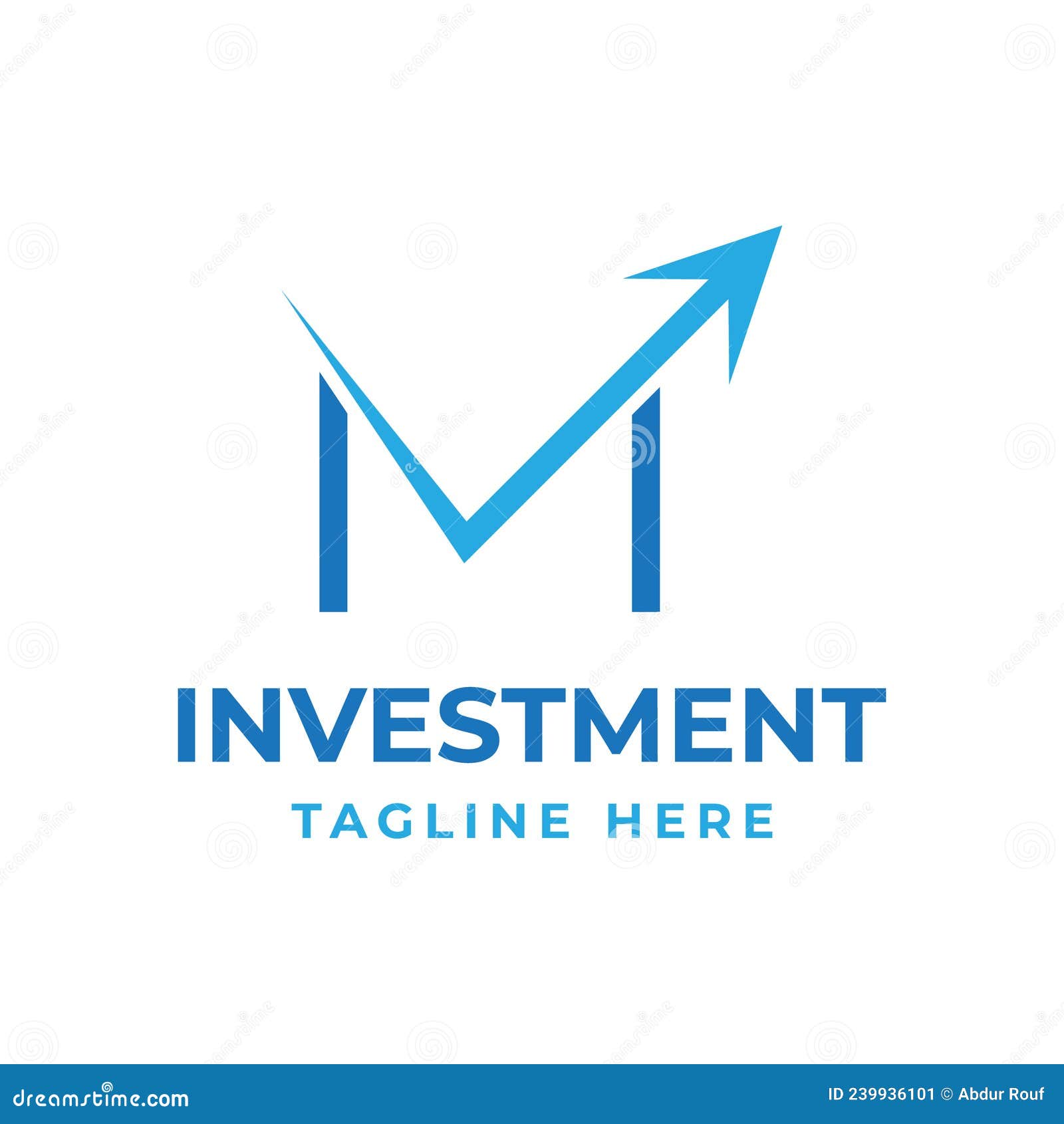 Letter M with Arrow Logo Design Stock Vector - Illustration of initial ...