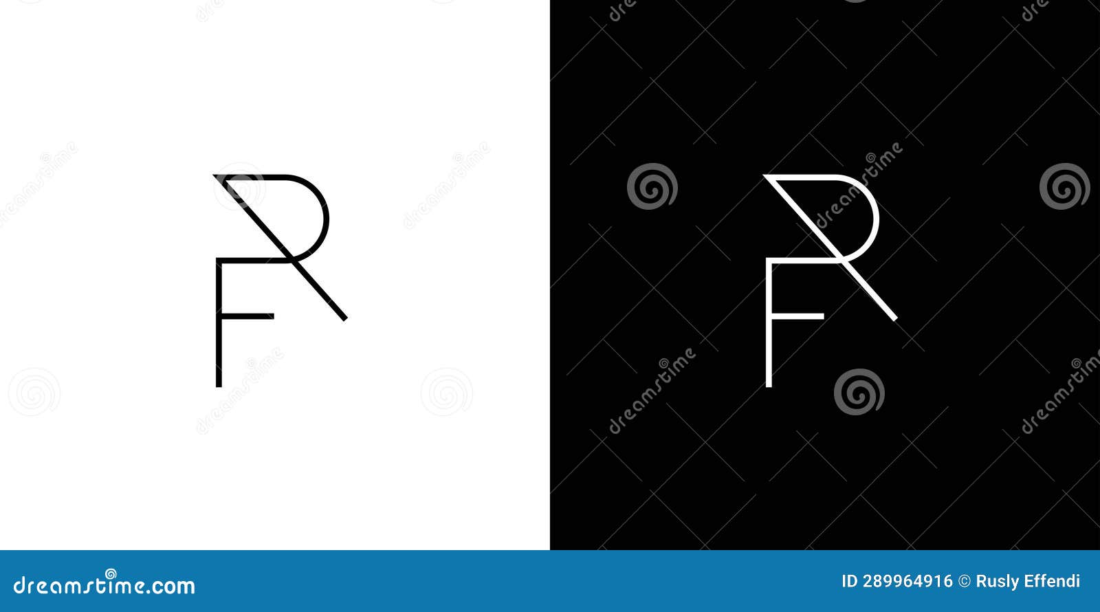 Simple and Modern RF Logo Design Stock Illustration - Illustration of ...