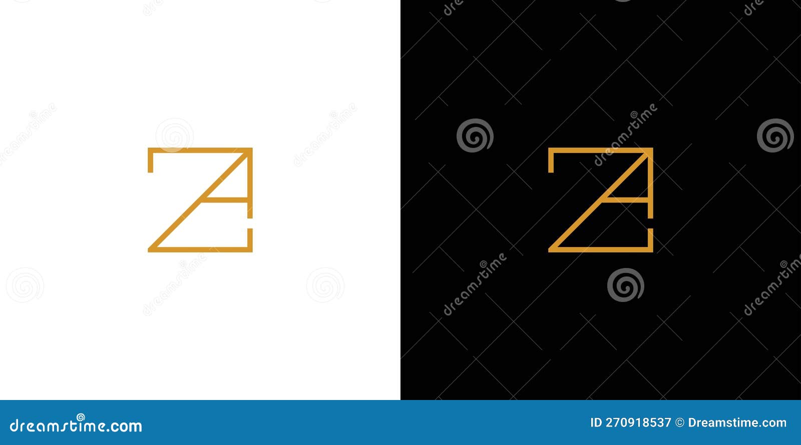 Simple and Modern Letter ZA Initials Logo Design Stock Vector ...