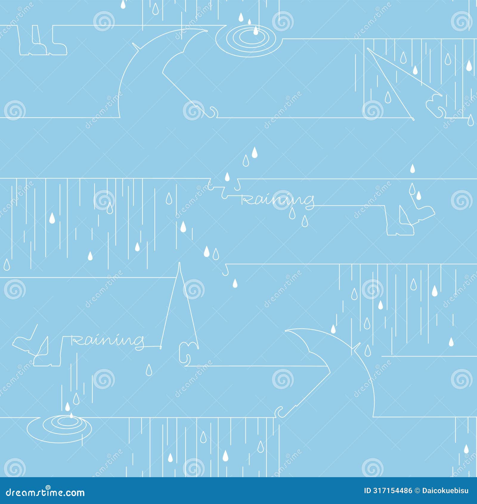 Simple and Unique Line Umbrella Pattern, Stock Illustration ...