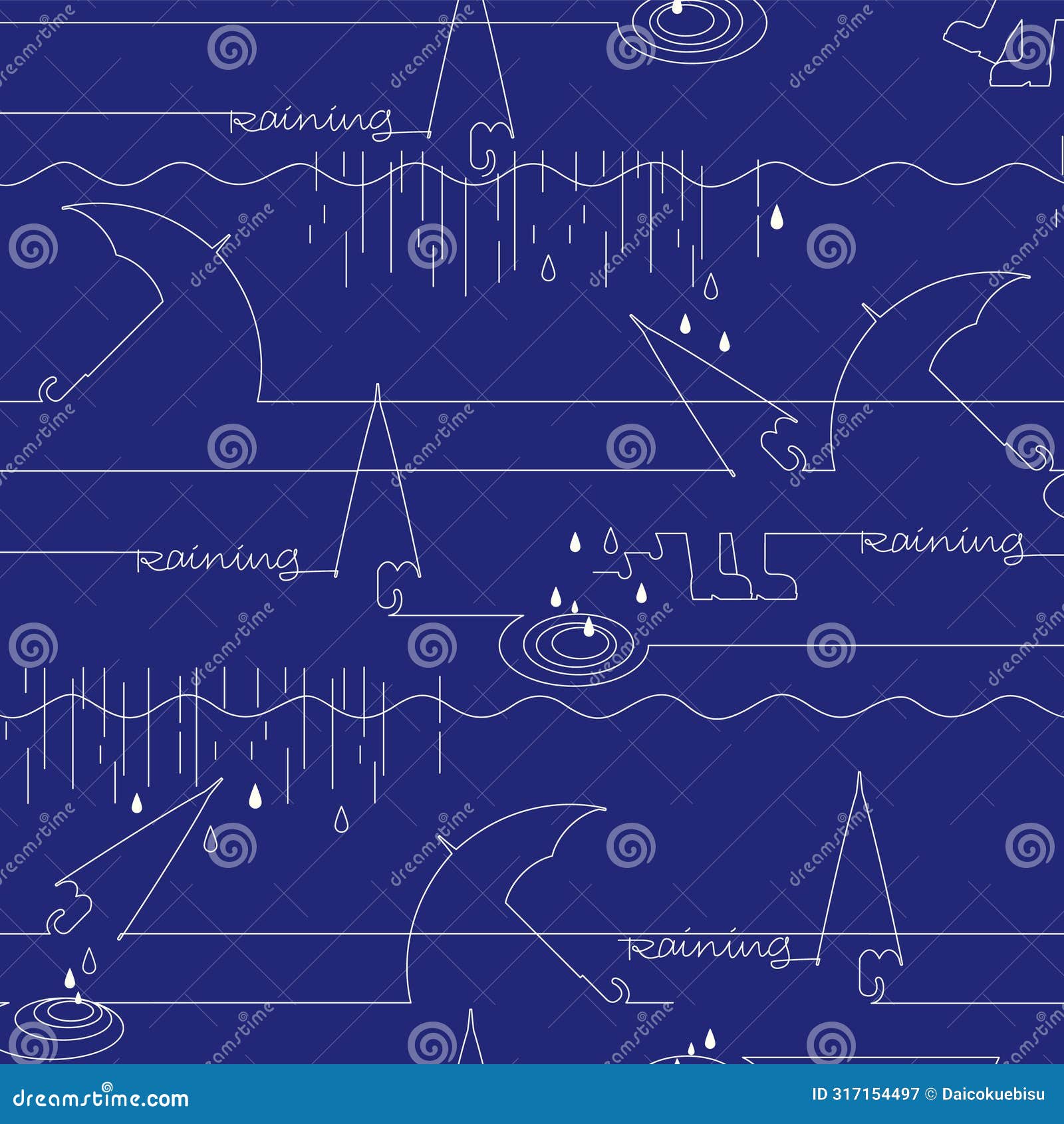 Simple and Unique Line Umbrella Pattern, Stock Illustration ...