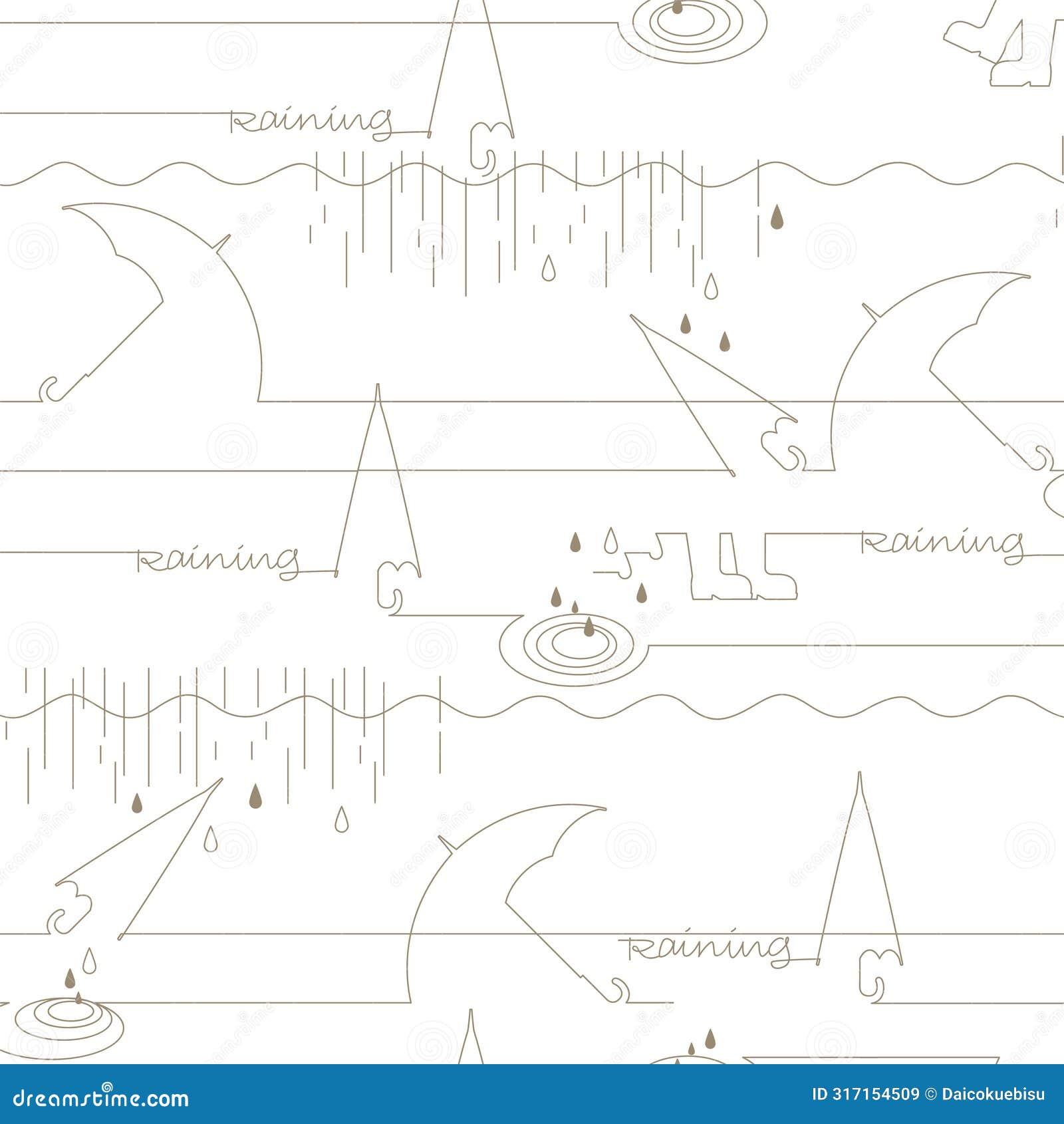 Simple and Unique Line Umbrella Pattern, Stock Illustration ...