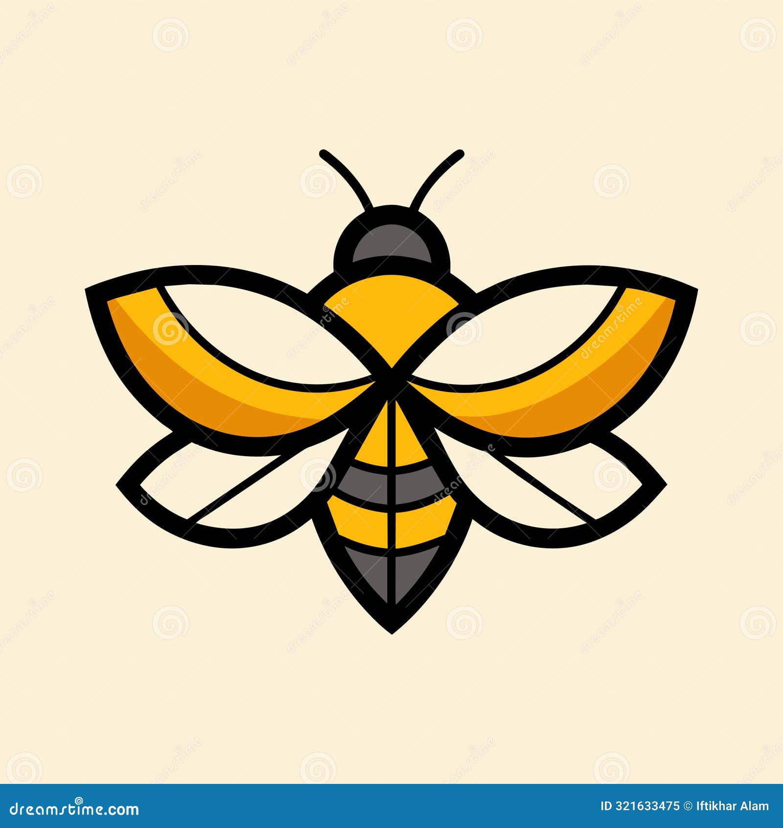 A Simple, Modern Logo Design Featuring a Bees Wings in a Symmetrical ...