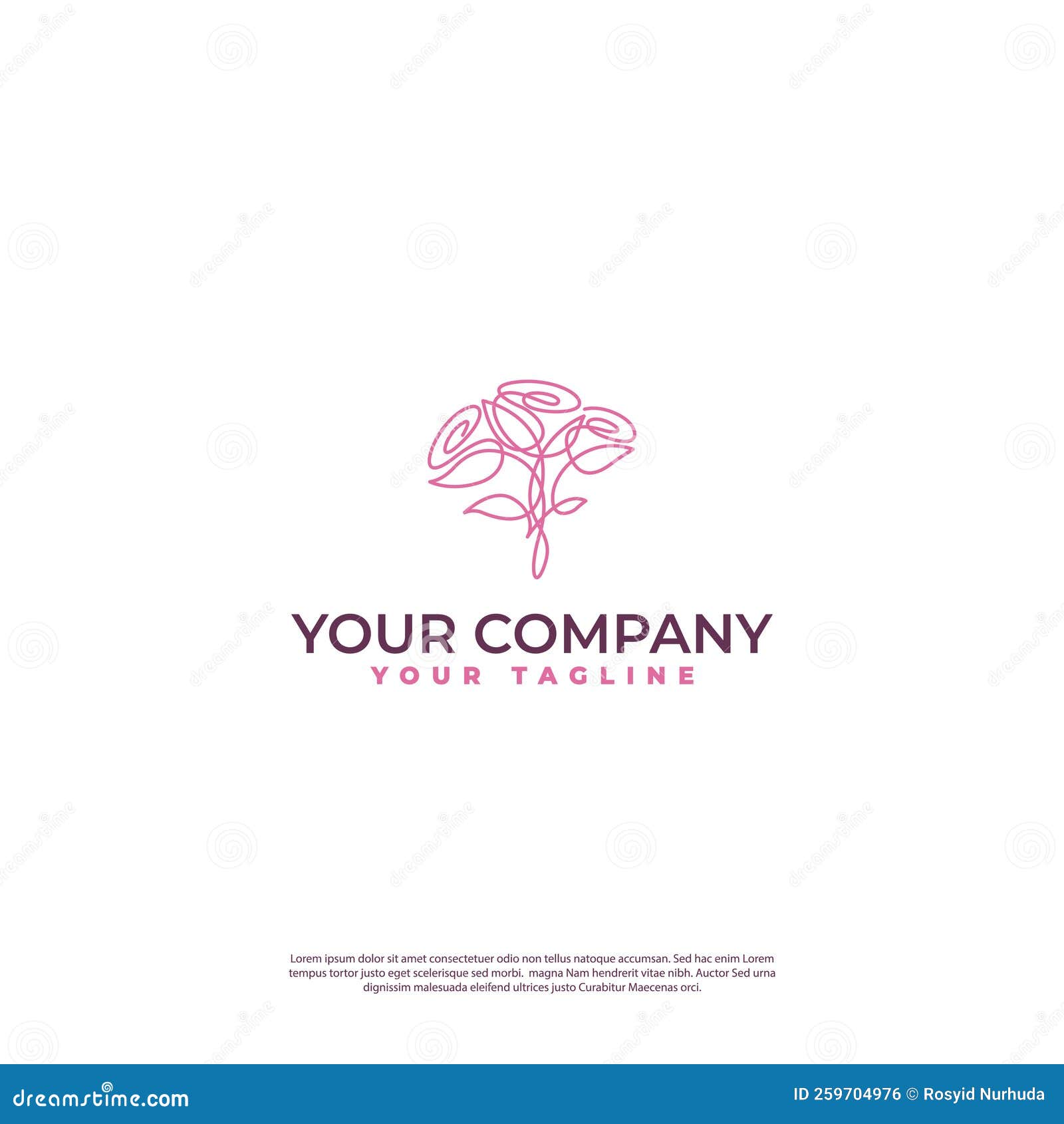 Simple Modern Minimalist Rose Flower Logo Stock Vector - Illustration ...