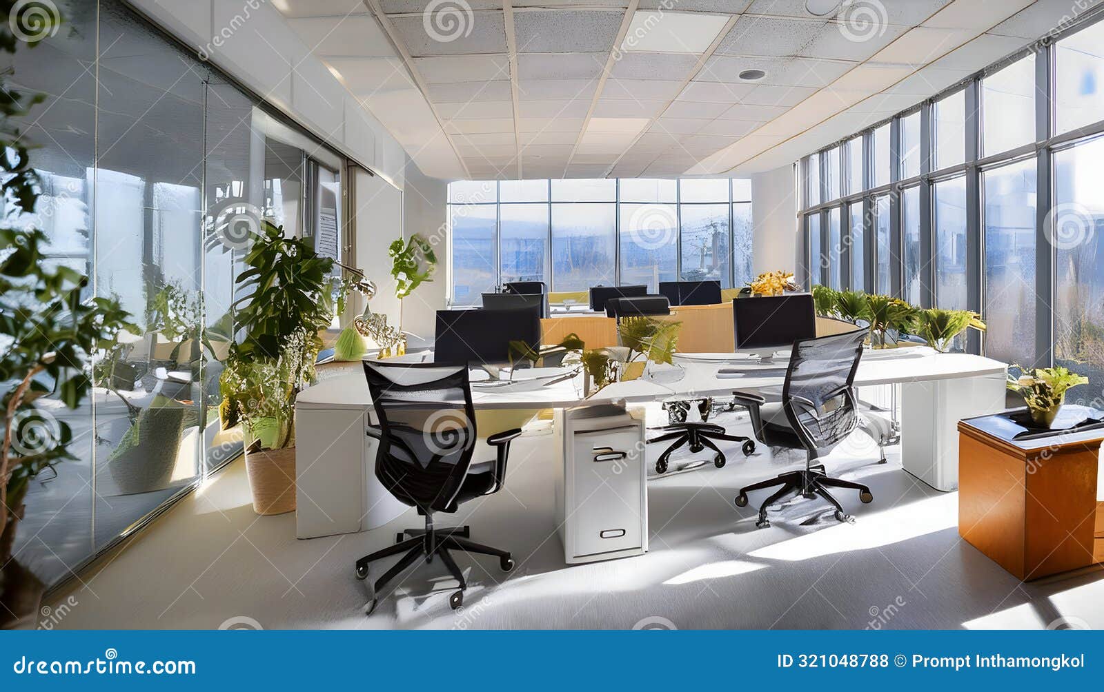 Simple and Modern Office Image Stock Illustration - Illustration of ...