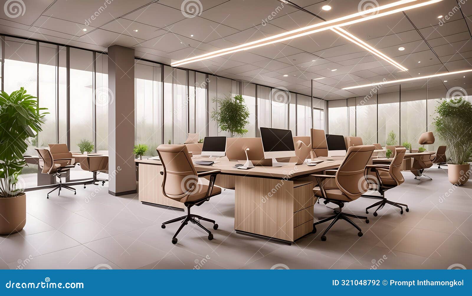 Simple and Modern Office Image Stock Illustration - Illustration of ...