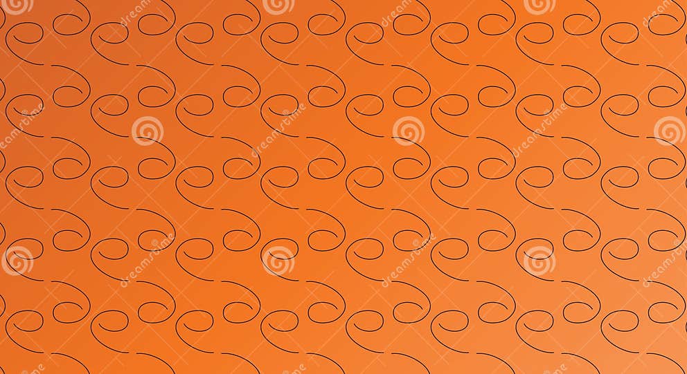 Simple Modern Orange Swirl Line Pattern Stock Vector - Illustration of ...