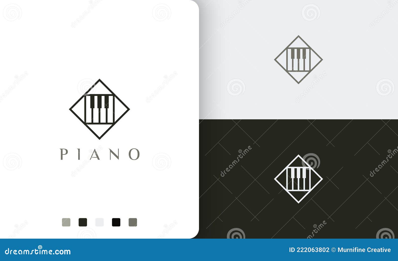 Simple and Modern Piano Course Logo or Icon Stock Vector - Illustration ...