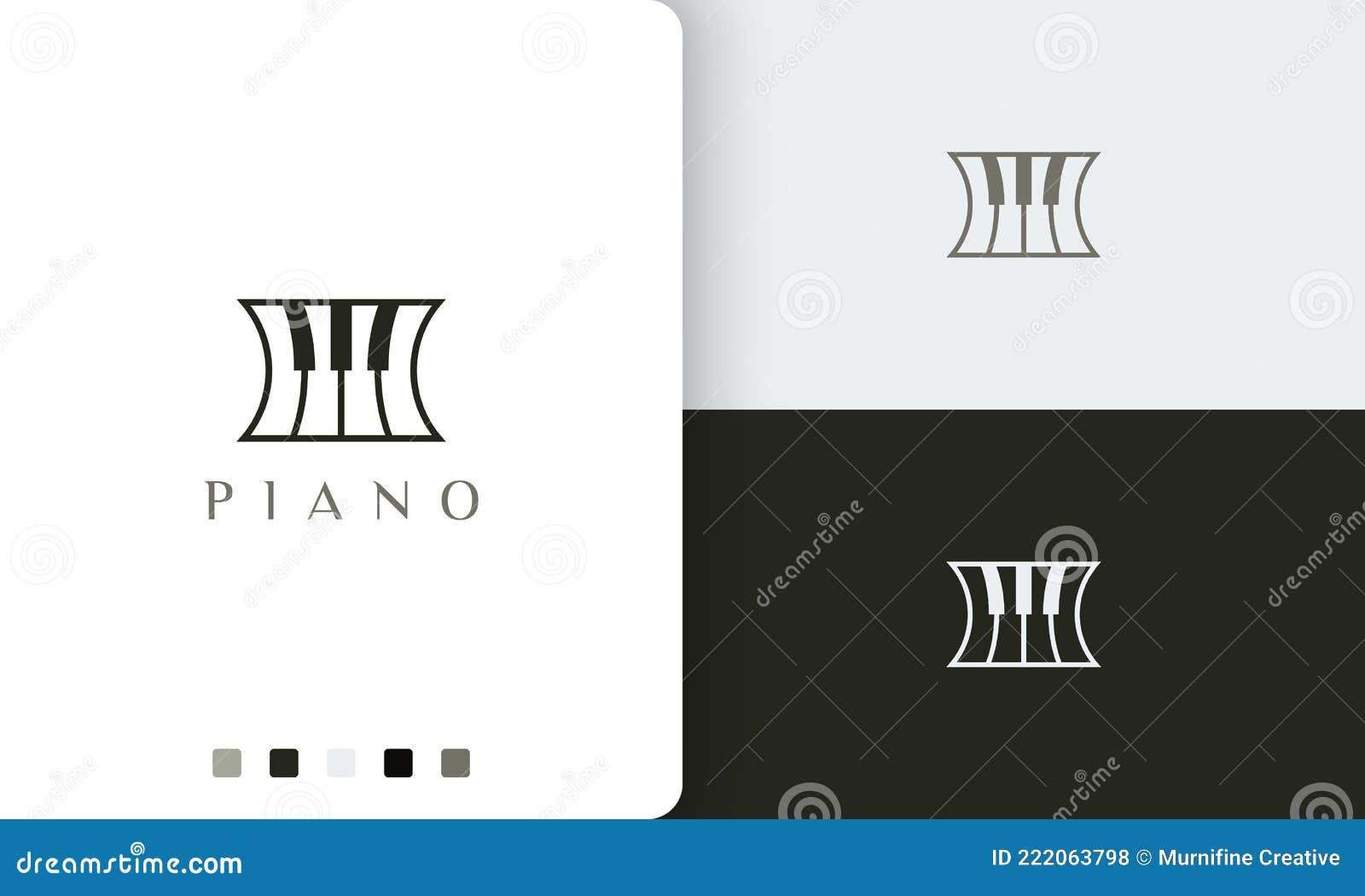 Simple and Modern Piano Musician Logo or Icon Stock Vector ...